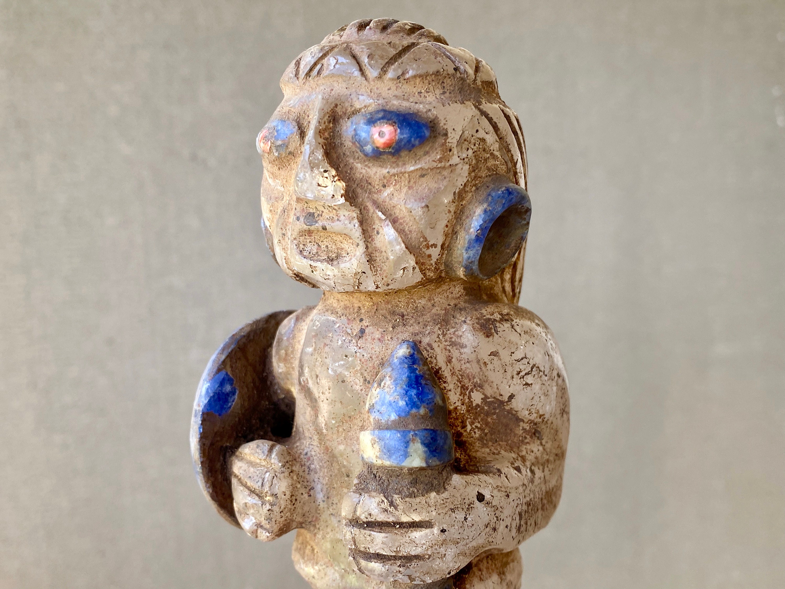 Incan Guardian Protector Statue by José Aguilar, Carved Quartz Crystal ...