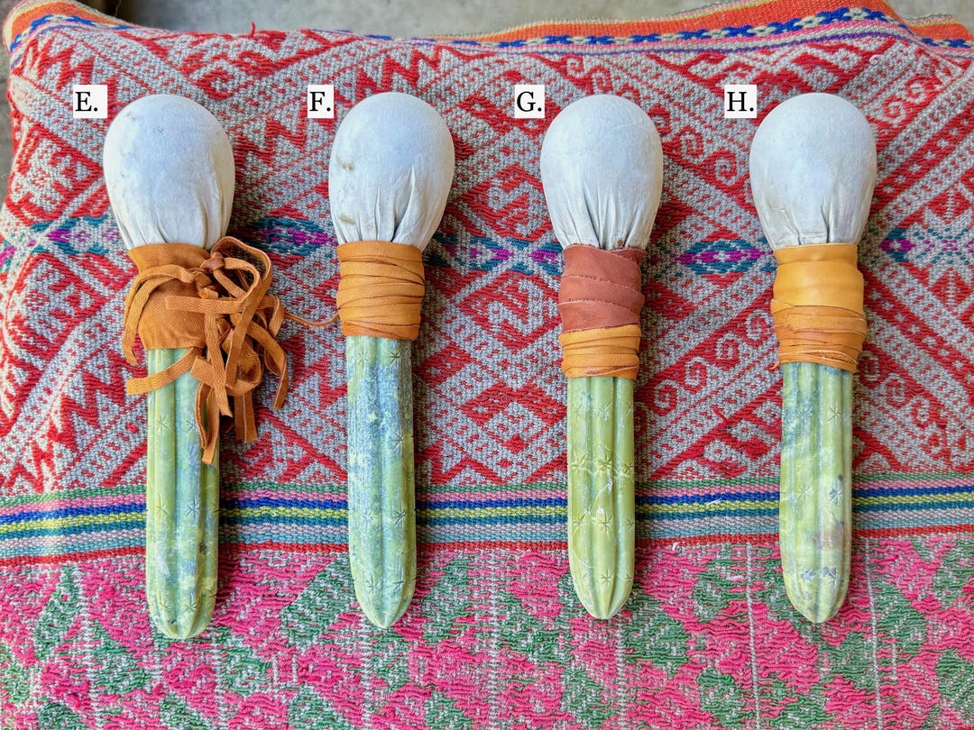 Shaman Rattle With Stone Cactus Handle, Andean Rattle for Shamanic ...