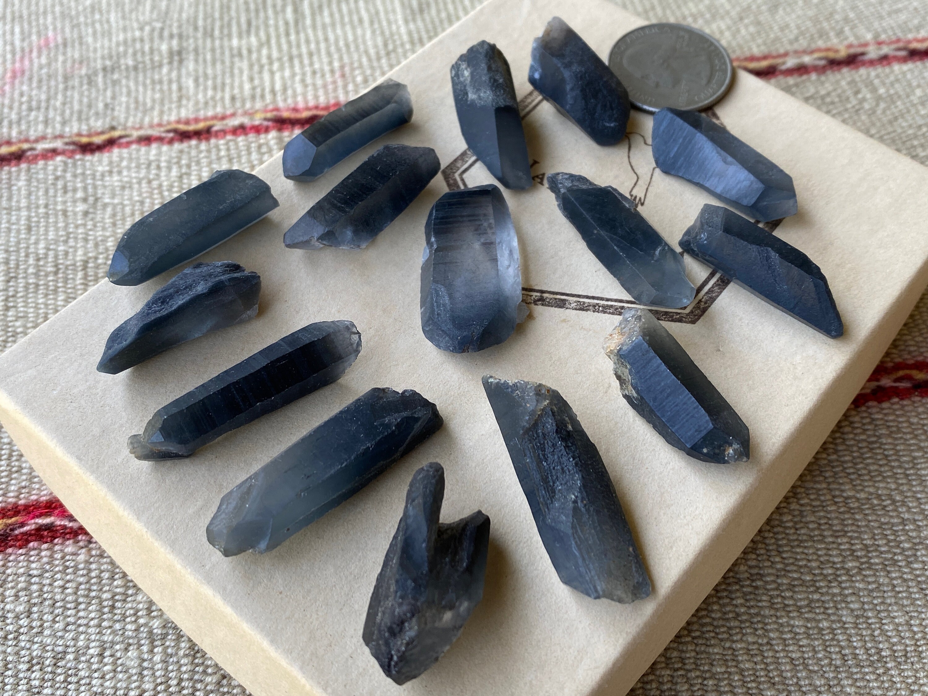 Blue Tara Quartz Lot, 15 Pieces with Vibrant Blue Riebeckite Inclusions ...