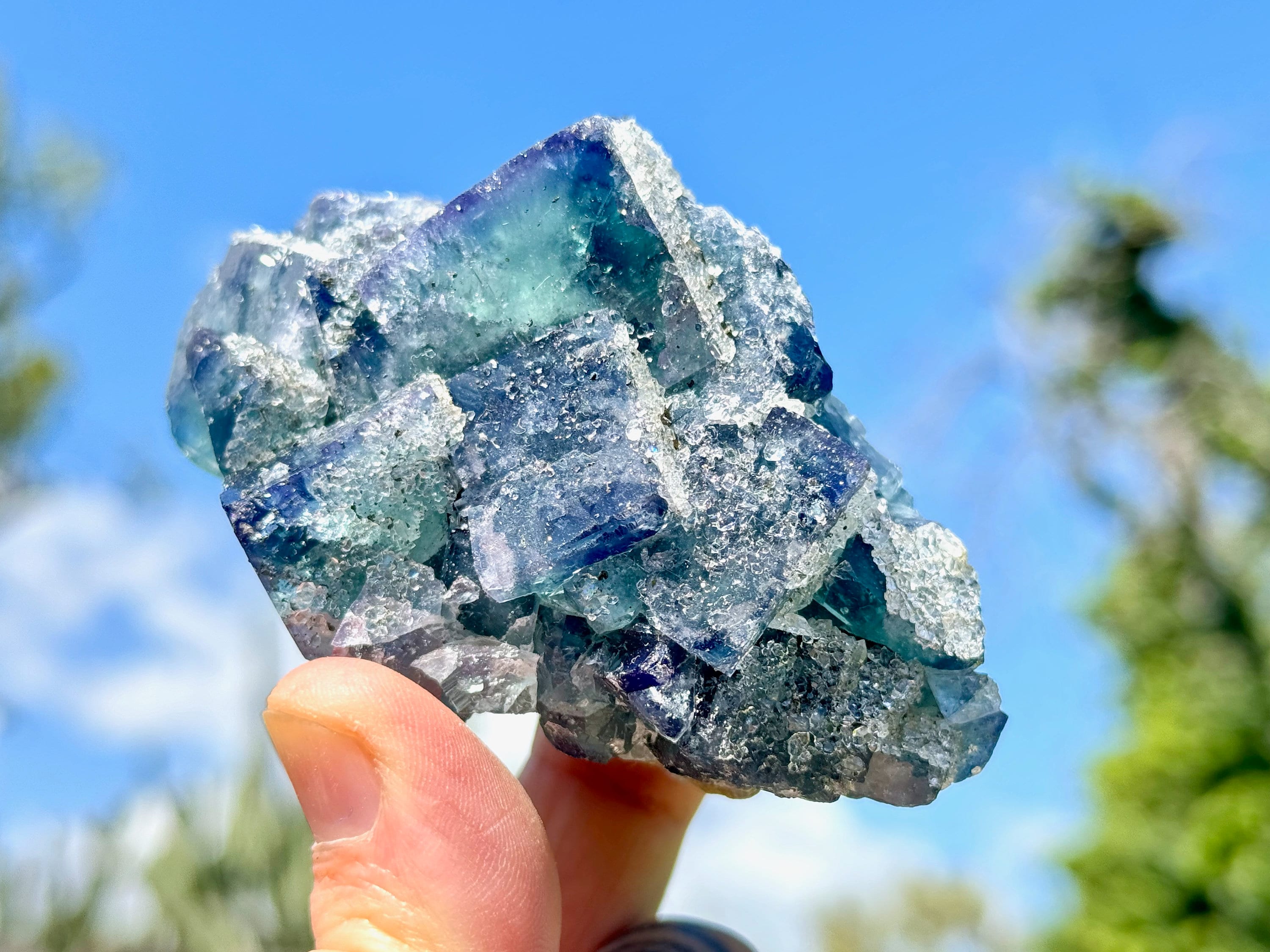 Nigerian Color Change Fluorite, Bicolor Purple and Aqua Blue Fluorite ...