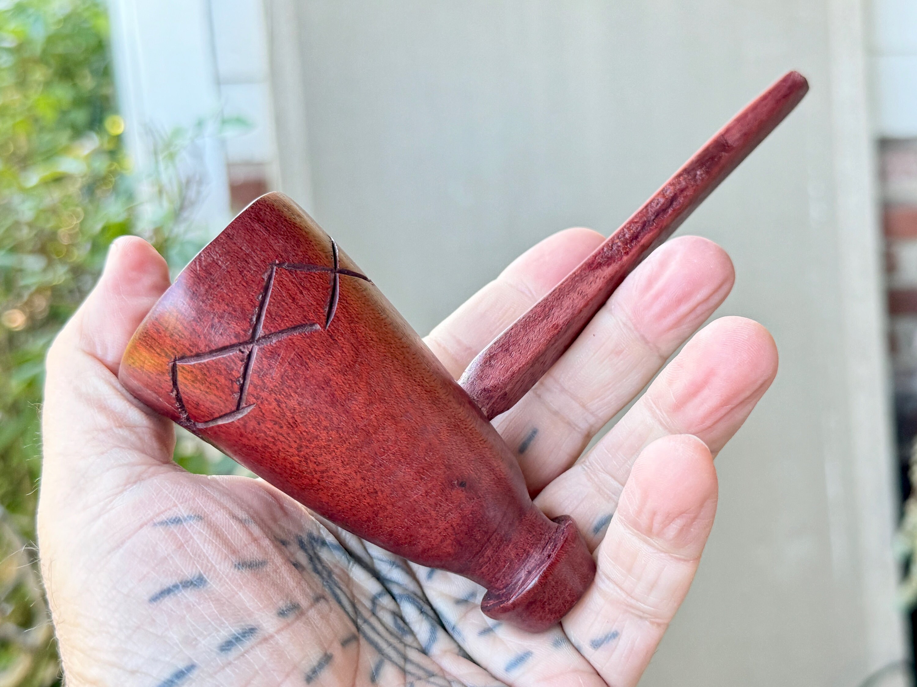 Mapacho Pipe by Peruvian Artist Luis Bocanegra, Solid Wood, Traditional ...