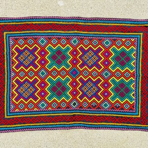 Shipibo Manta Cloth by Peruvian Artist Isabel Franchini, 17" X 25 ...