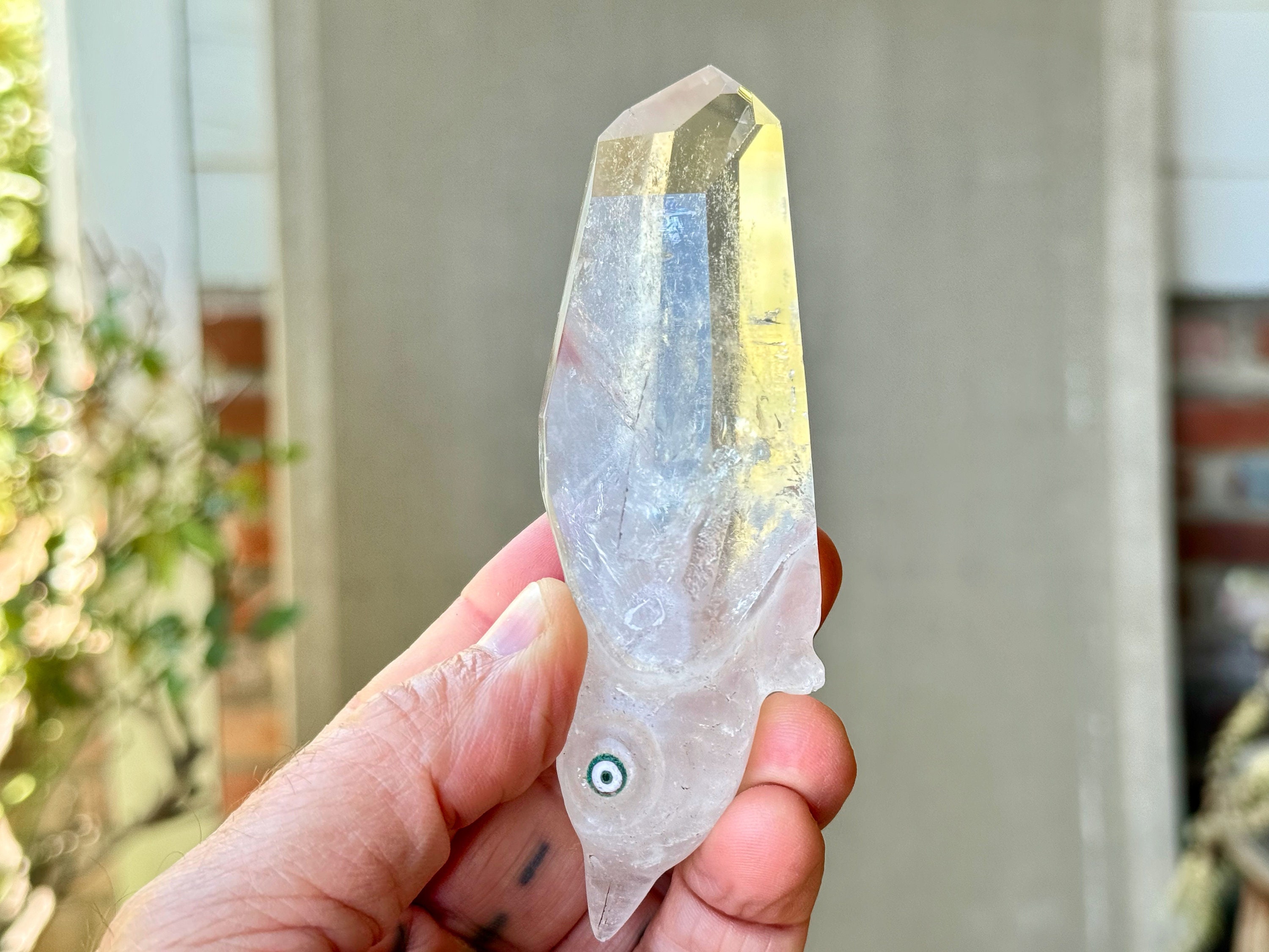 Quartz Crystal Hummingbird by Peruvian Artist Ruben Layme, Hand Carved ...