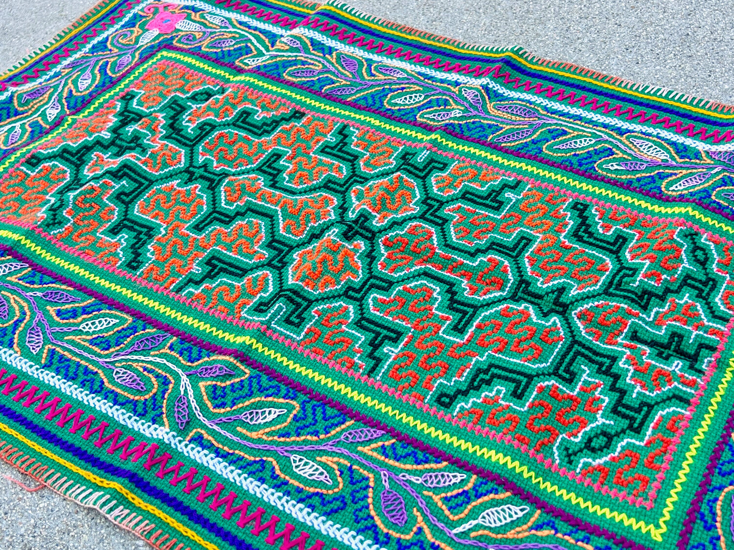 Shipibo Manta Cloth by Maestra Mathilde, 18 x 27, Icaro for Renaco ...