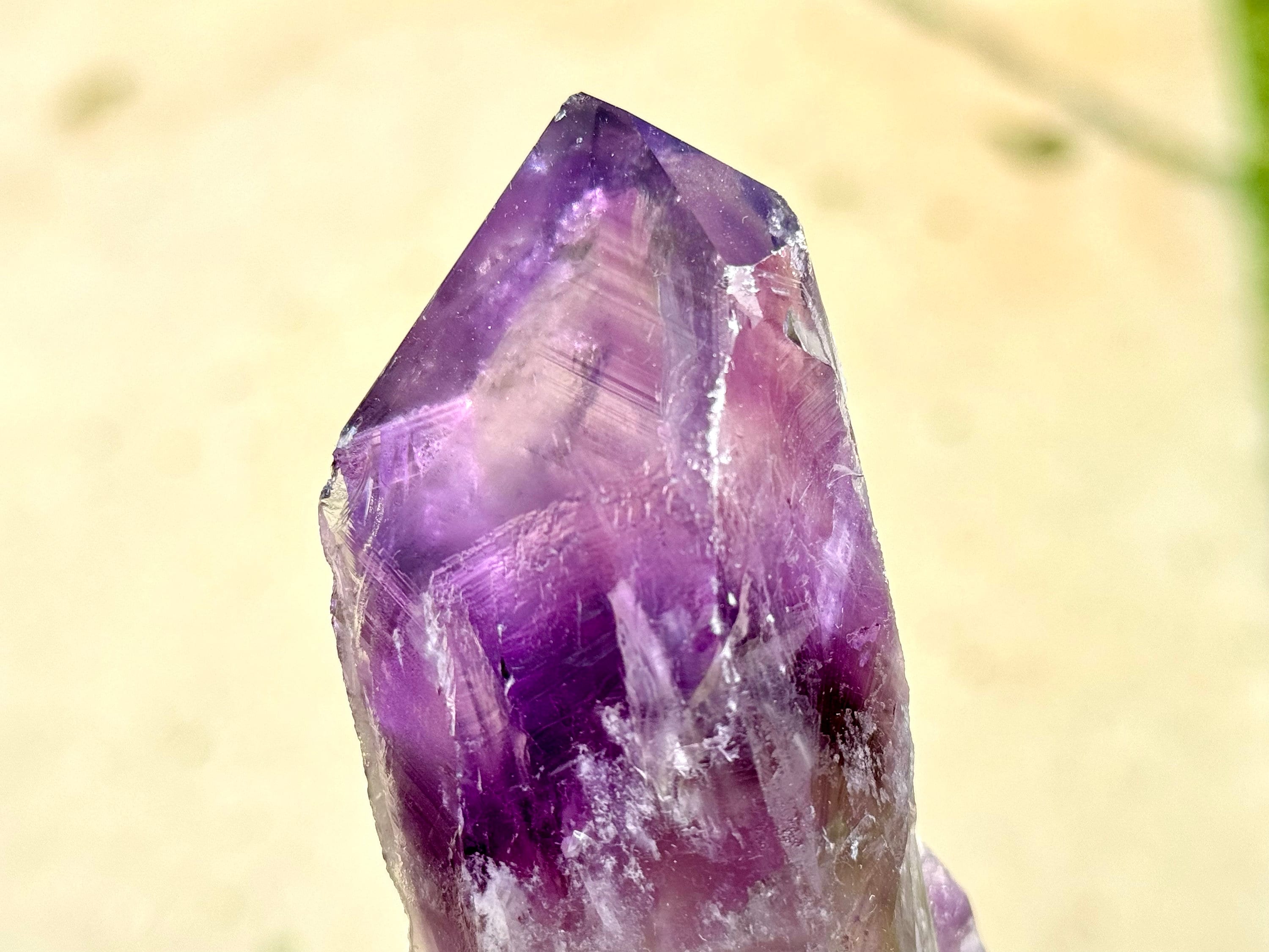 Dragon Tooth Amethyst with Vibrant Color and Pyramidal Phantoms, 10.5 ...