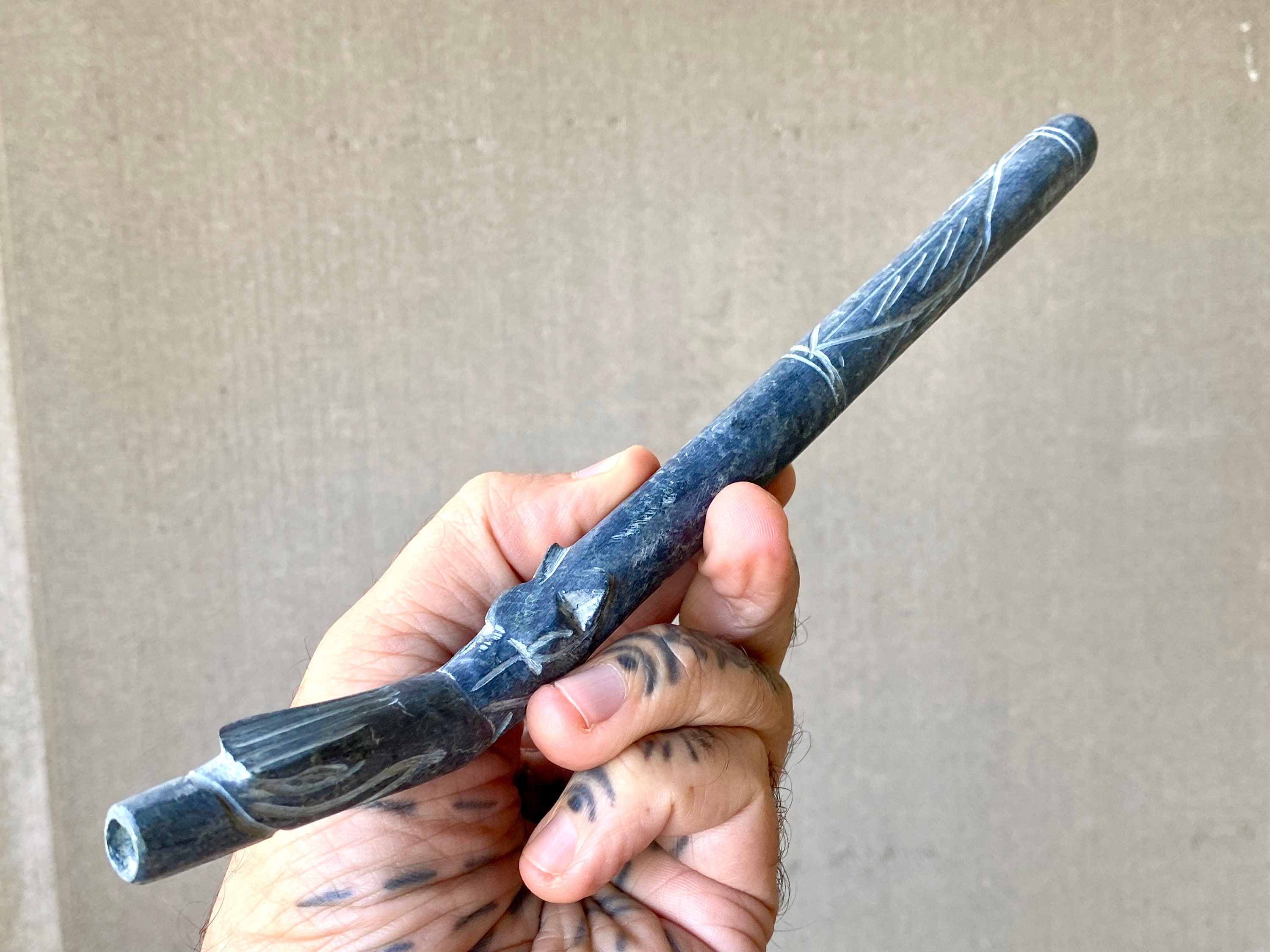 Stone Tepi Pipe, Puma (Jaguar) Eagle Carved Stone Tepi (Kuripe) for ...