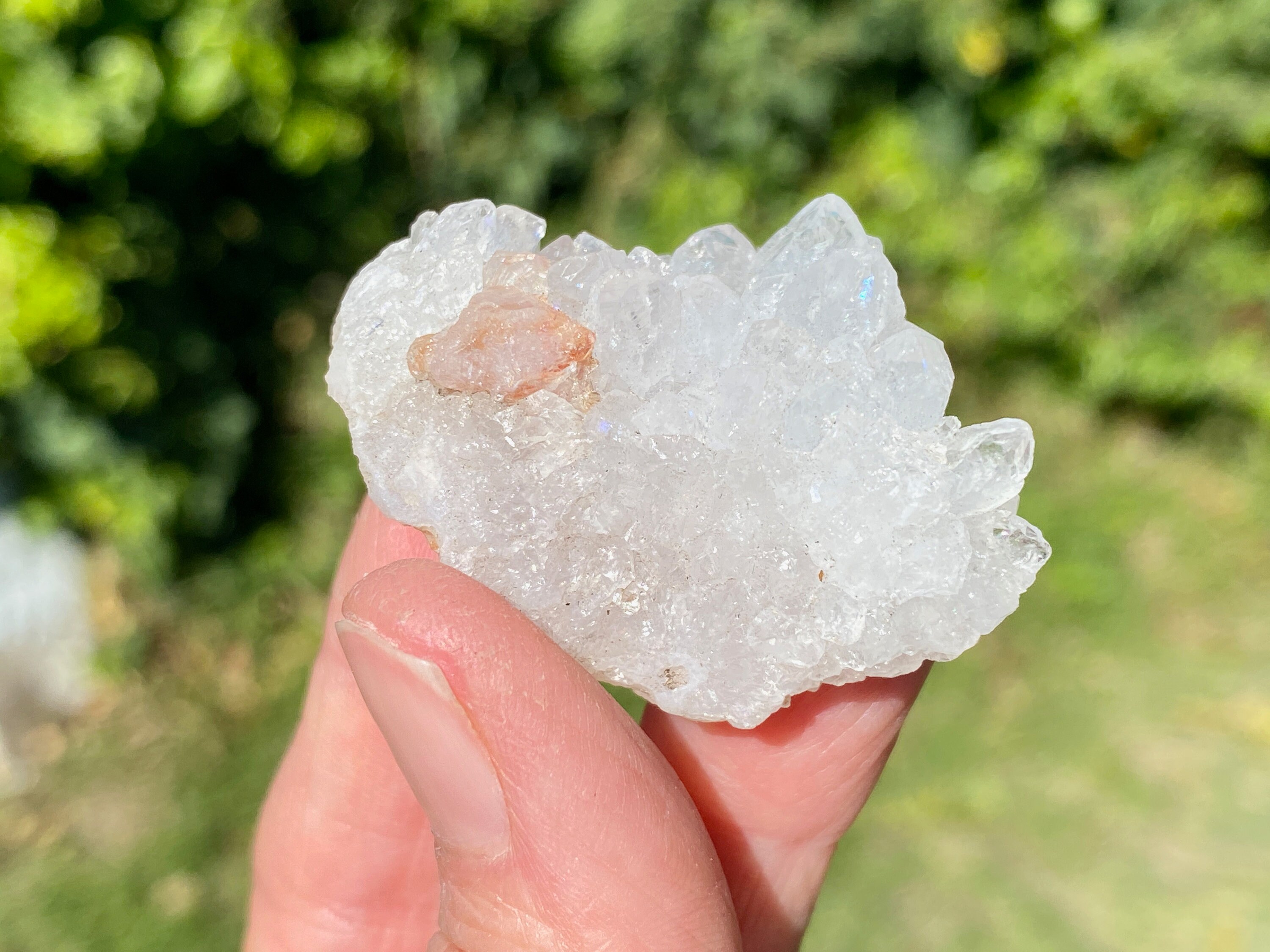 Iris Quartz Crystal Cluster with Rhodium, Rainbow Quartz, Aurora Quartz ...