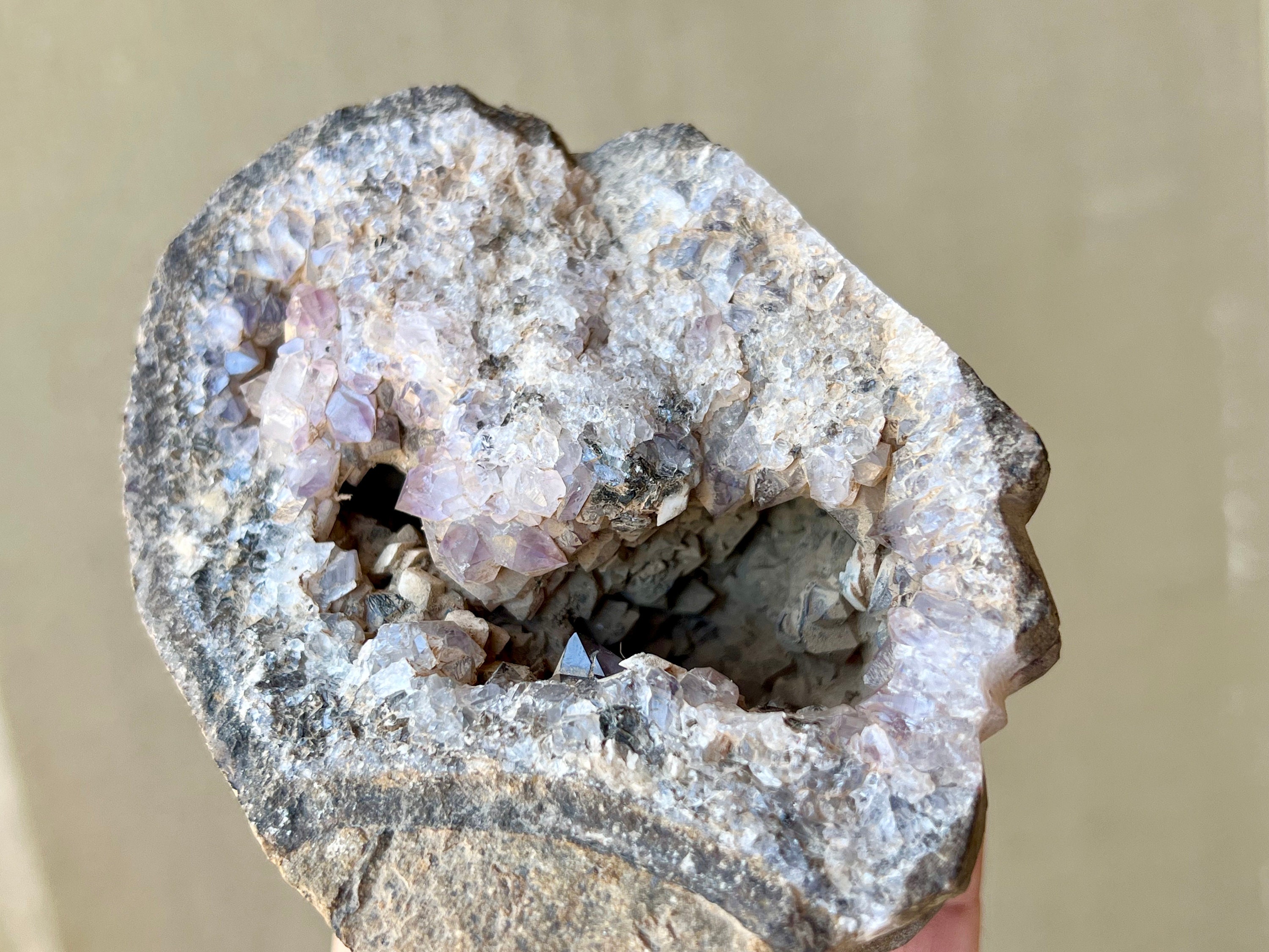 Carved Stone Skull, Stone, Amethyst and Quartz Crystal Skull Geode from ...