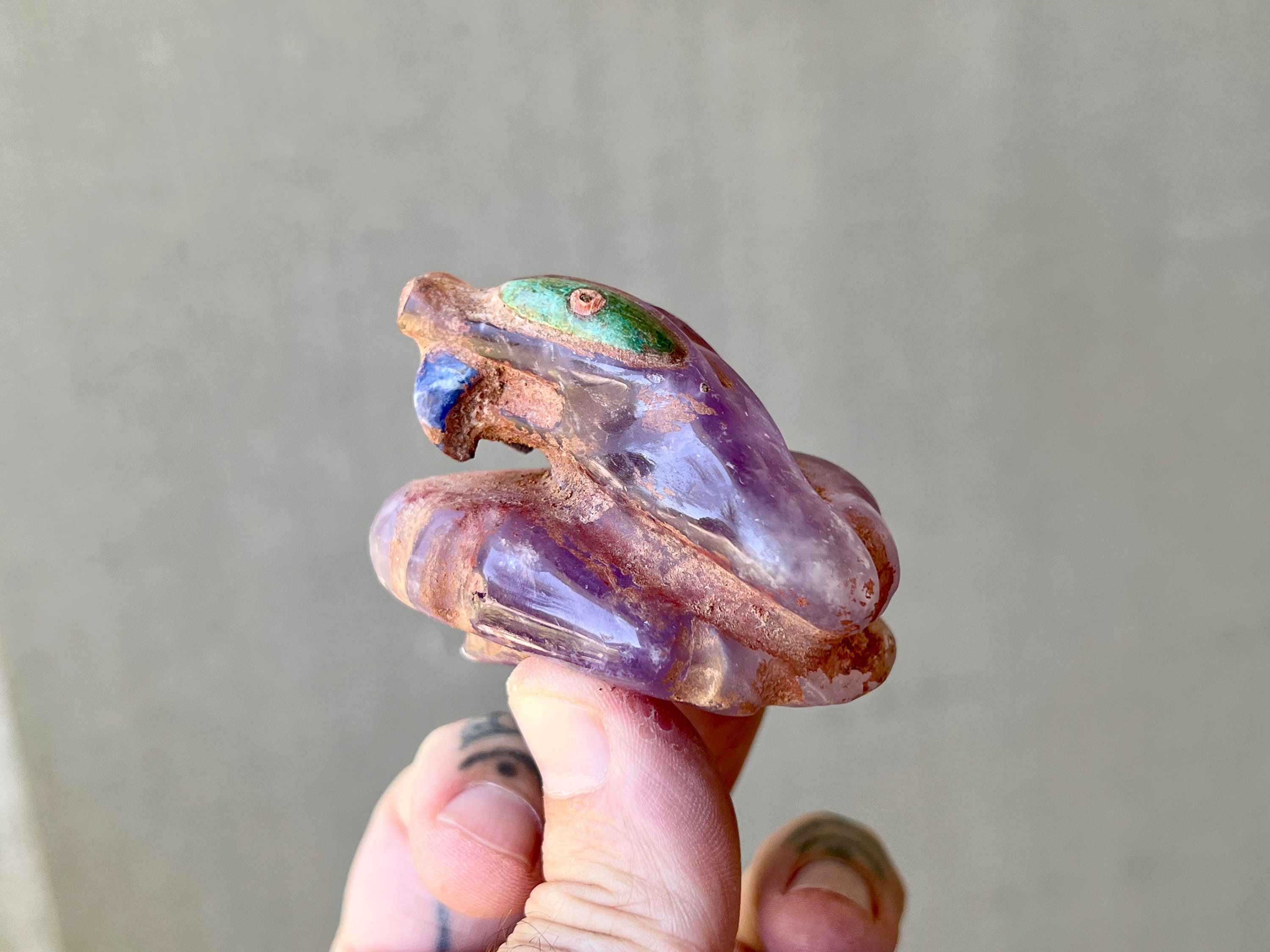 Amethyst Crystal Serpent by José Aguilar, Carved Crystal Snake for ...