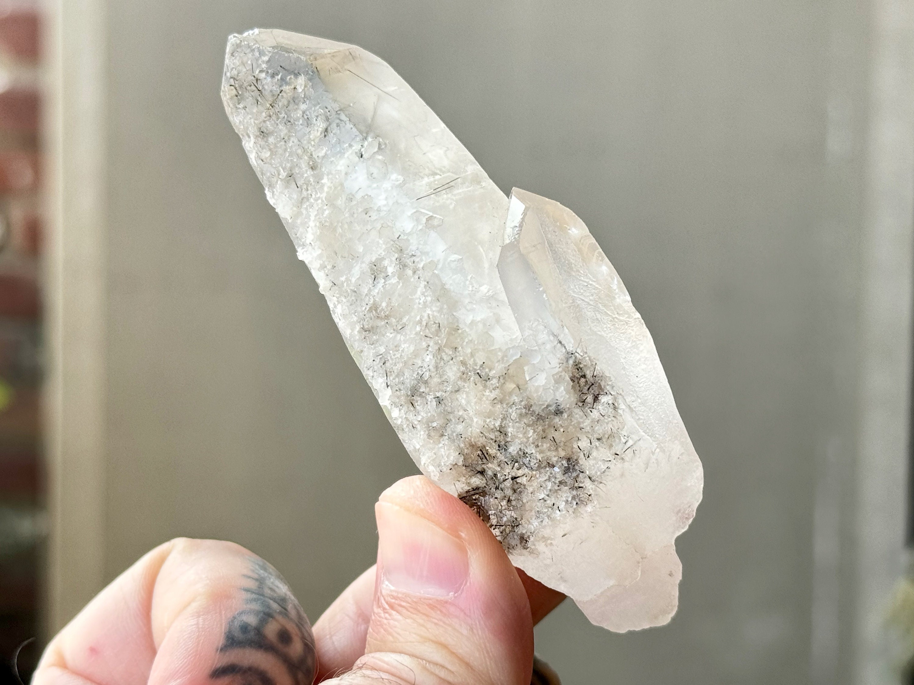 Quartz Crystal with Record Keepers and Black Tourmaline Inclusions ...