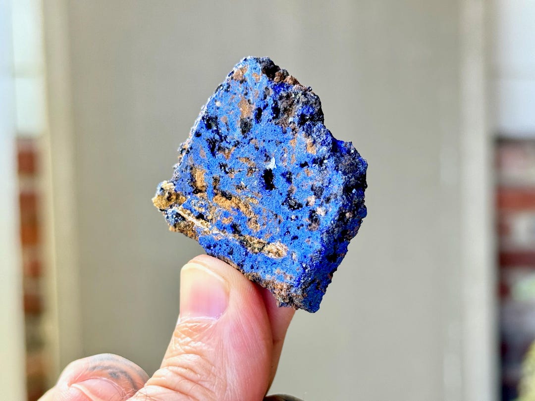 Azurite Crystal Slice, 31g, Natural Vibrant Blue Azurite Cross Section ...