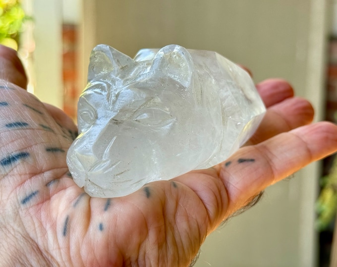 Andean Crystal Puma by Peruvian Artist Mario Deza, Hand Carved From ...