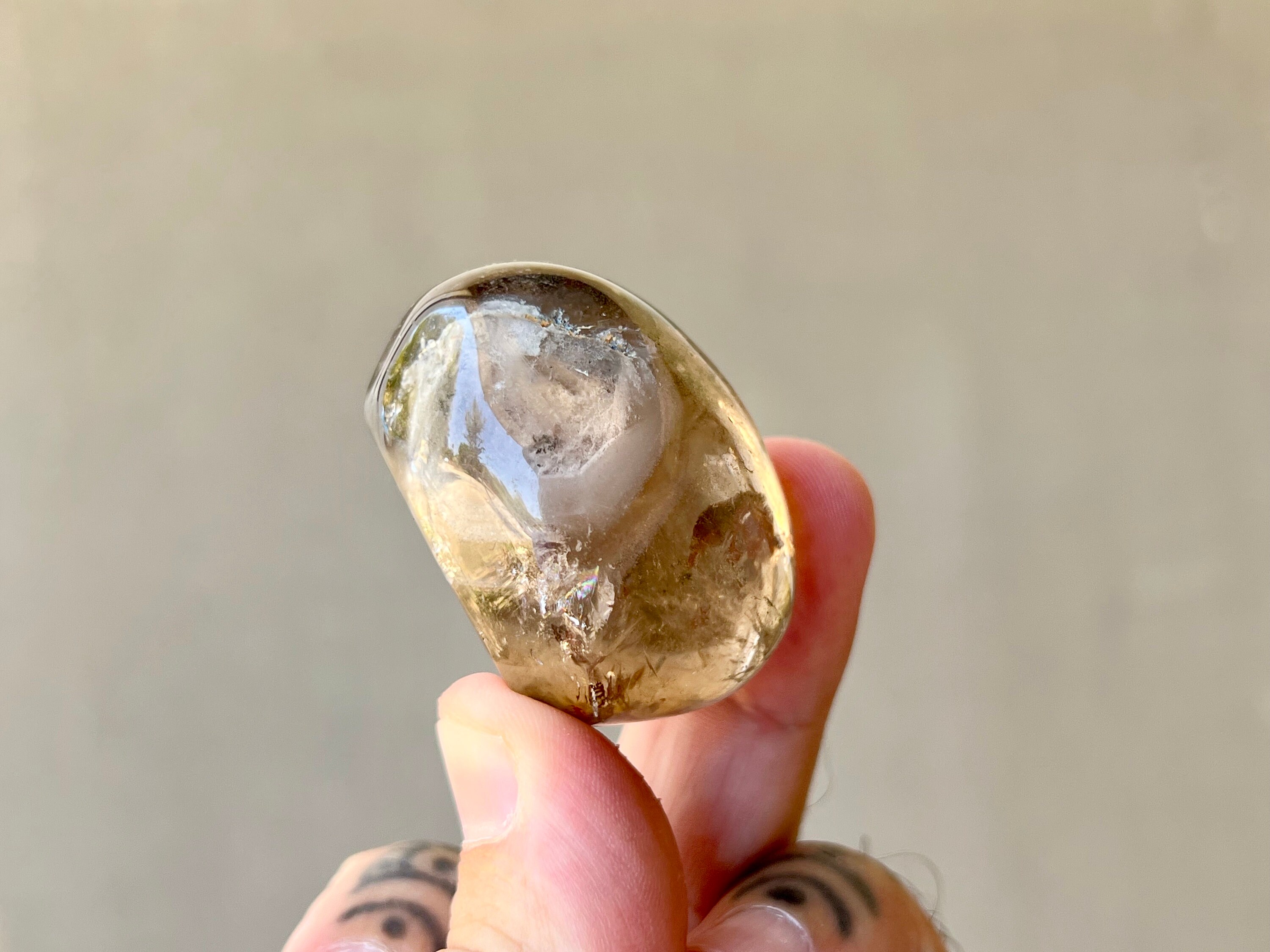 Shaman's Dream Quartz Crystal Dome, Polished Shaman's Dream Palm Stone ...