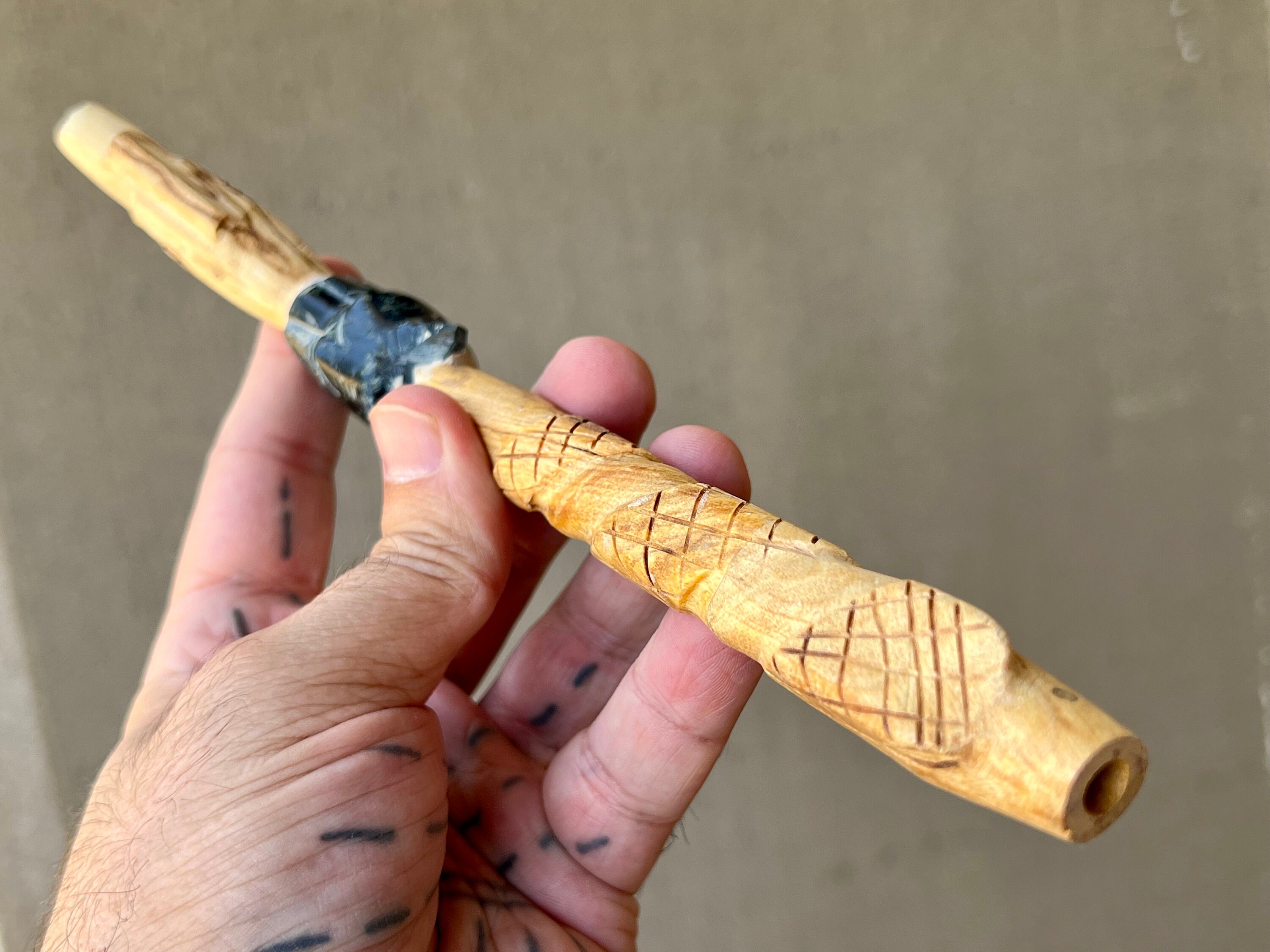 Incan Trilogy Tepi Pipe, Palo Santo Wood & Stone Tepi with Puma, Condor ...