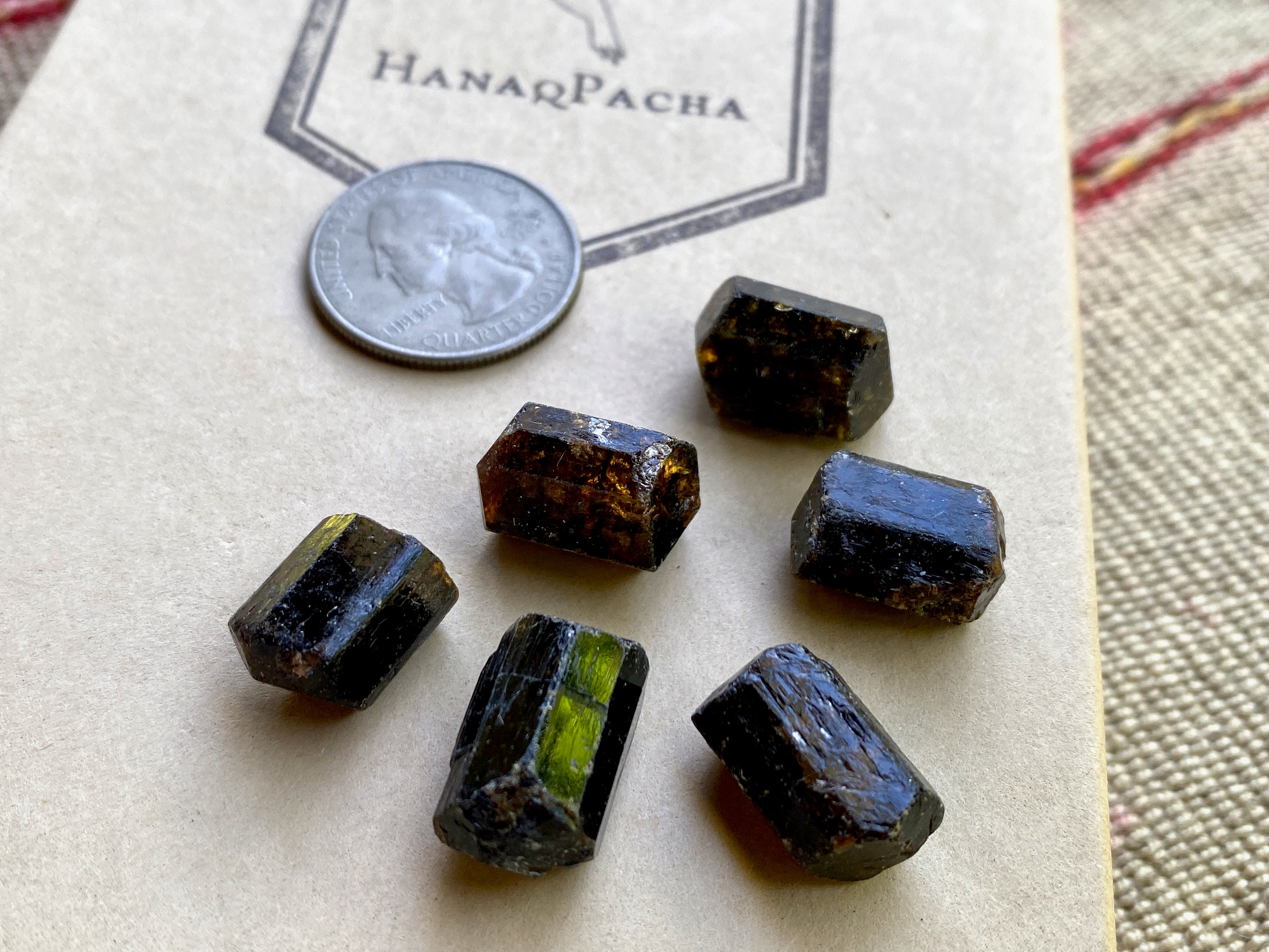 Dravite Tourmaline Lot, 6 Pieces, Double Terminated, Natural Brown Gem ...