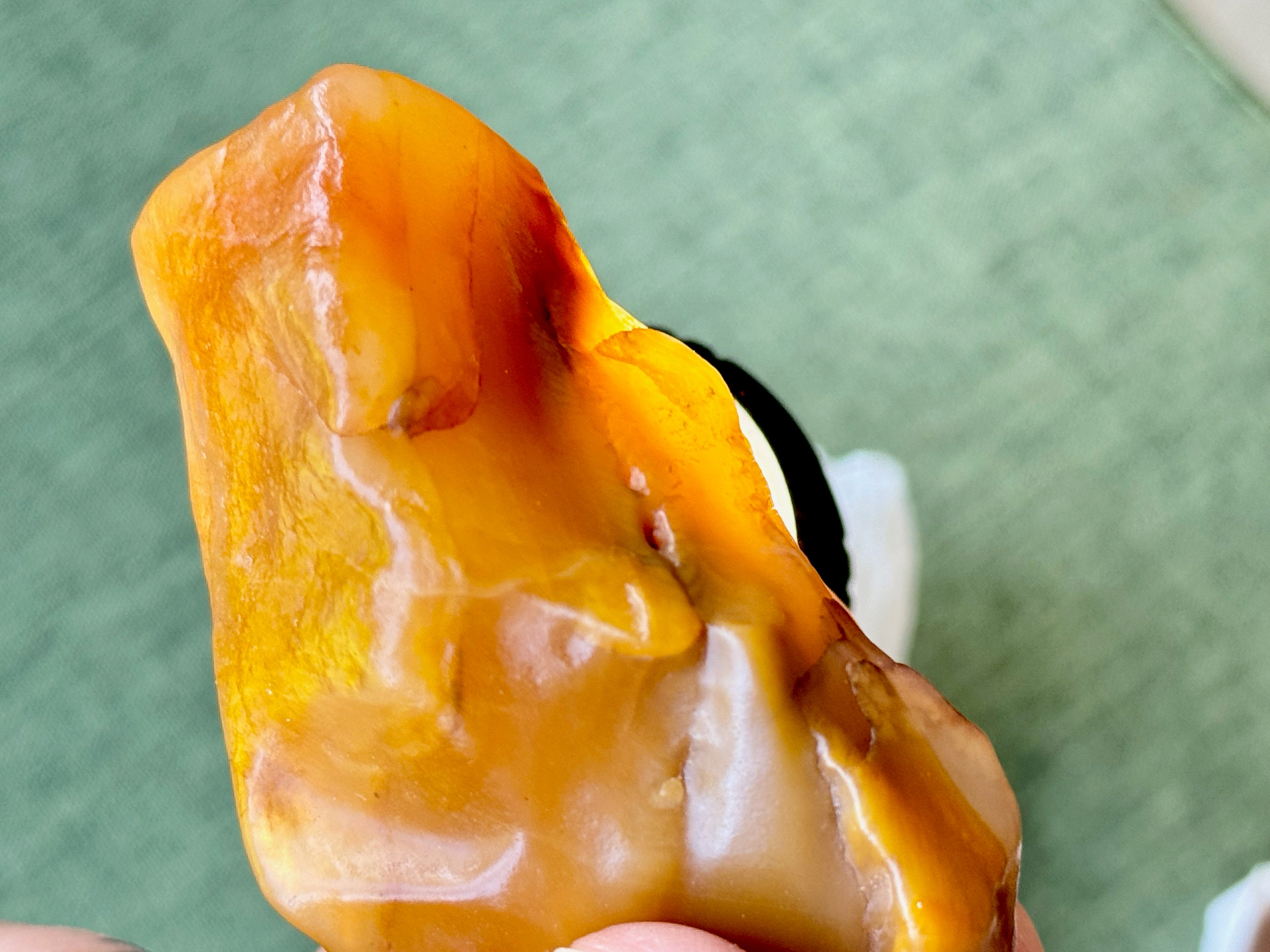 Yellow Jade, Rare Find, Natural Raw Yellow Jade with Vibrant Orange ...