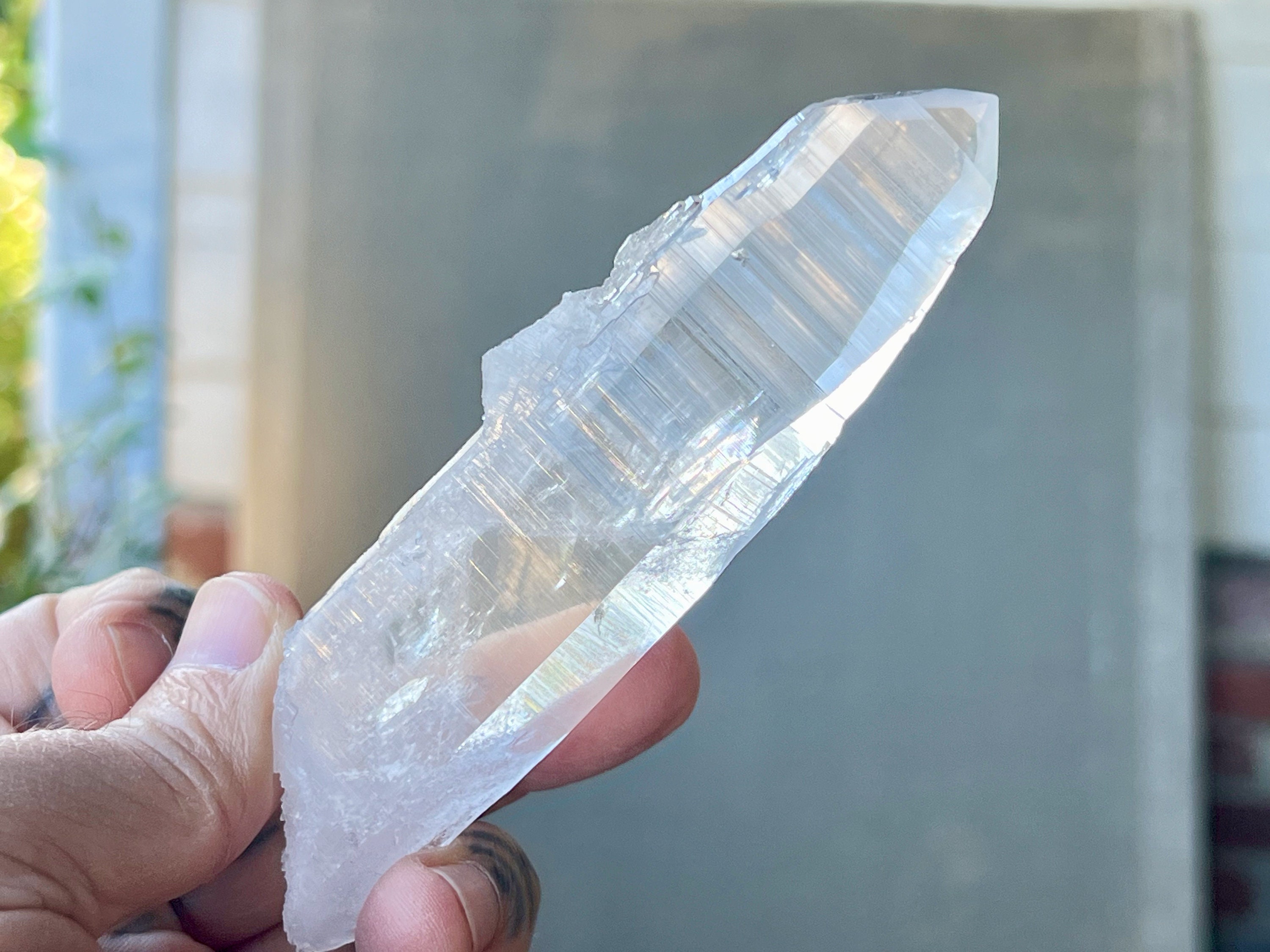 Lemurian Quartz Crystal, Water Clear Lemurian Quartz Point, Serra do Cabral, Minas Gerais ...