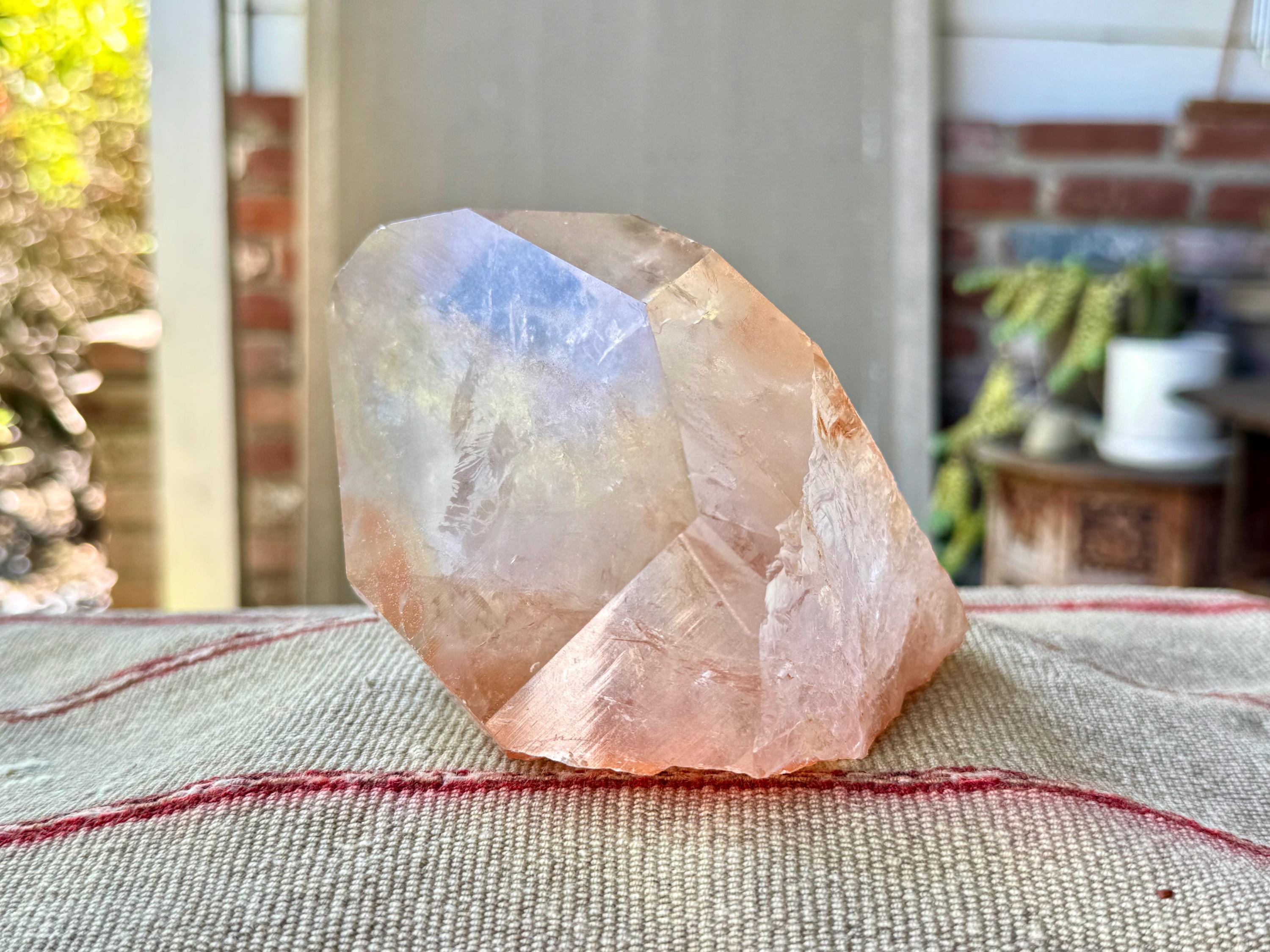 MAGNIFICENT Pink Quartz Crystal with Vibrant Hematite Inclusion, 1.4 ...