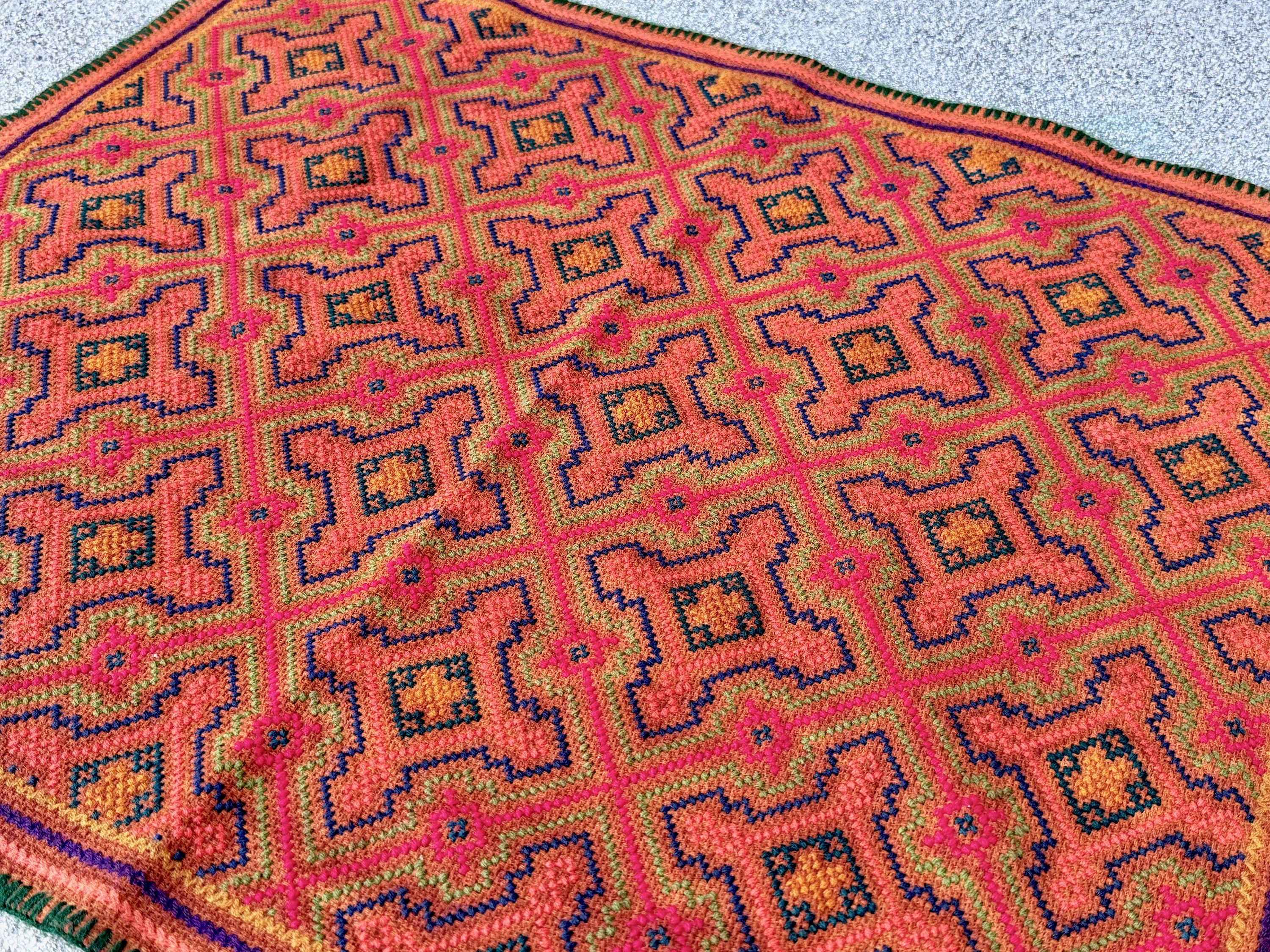 Shipibo Manta Cloth by Peruvian Artist Isabel Franchini, 20 x 25 ...