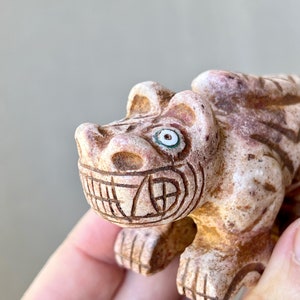 Incan Puma Statue, Jaguar Totem Carving for Shamanic Mesa, Hand Carved ...