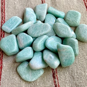 Amazonite, Calming Energy, Heart Chakra and Throat Chakra, Polished Amazonite Tumbles With ...