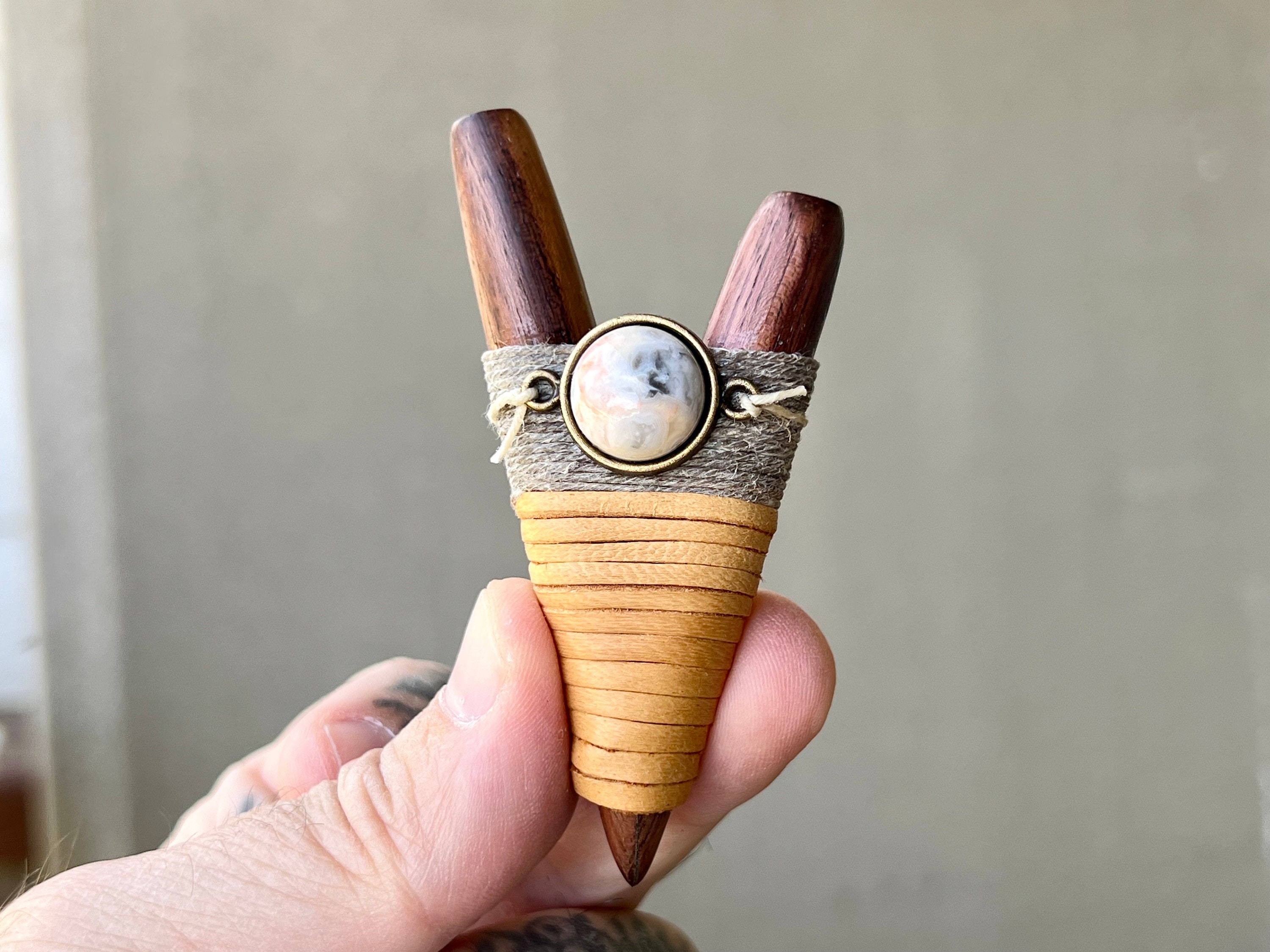 Ocean Jasper Kuripe, Traditional Handcrafted Wood Kuripe, Shamanic Self ...