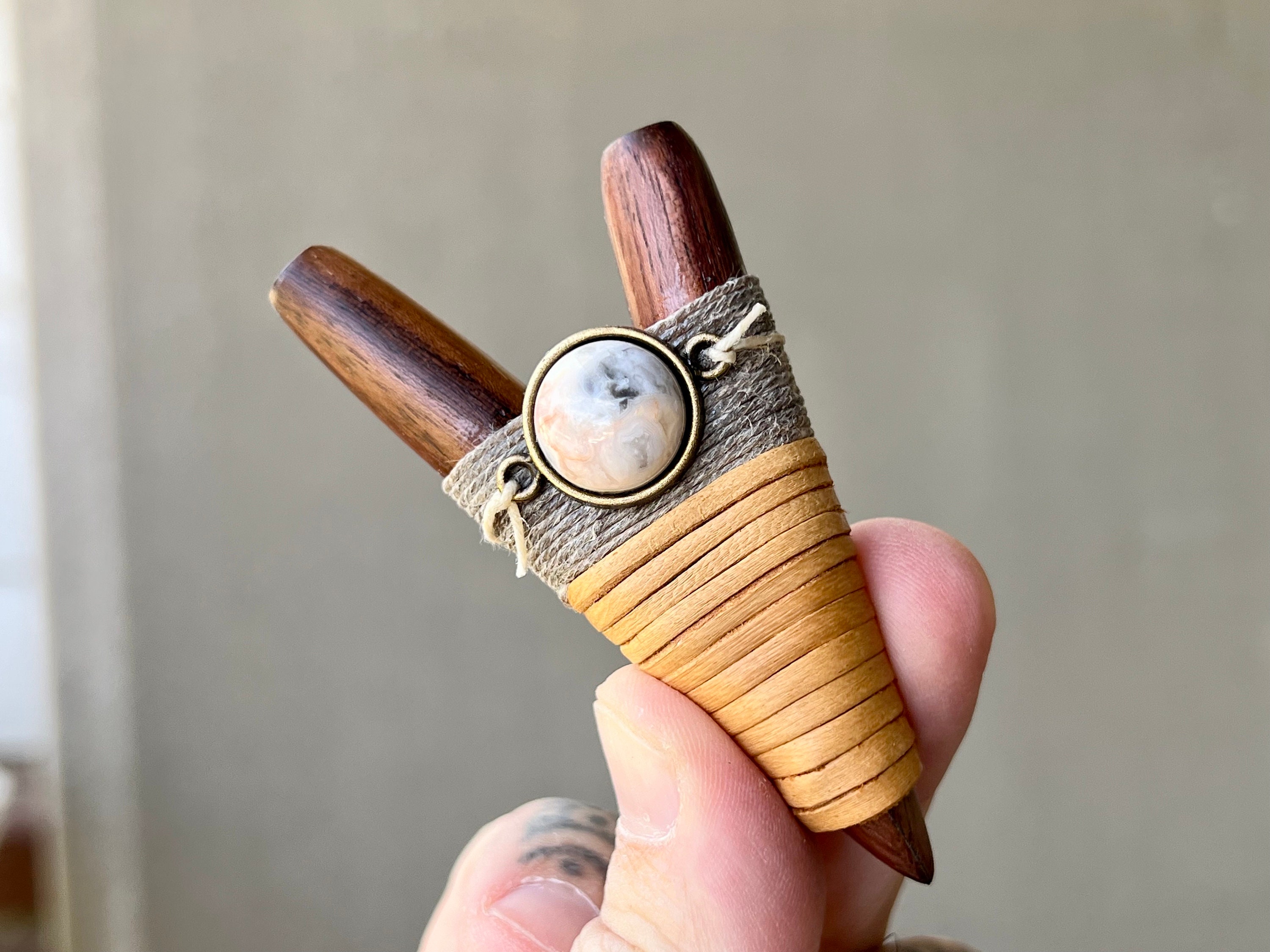 Ocean Jasper Kuripe, Traditional Handcrafted Wood Kuripe, Shamanic Self ...