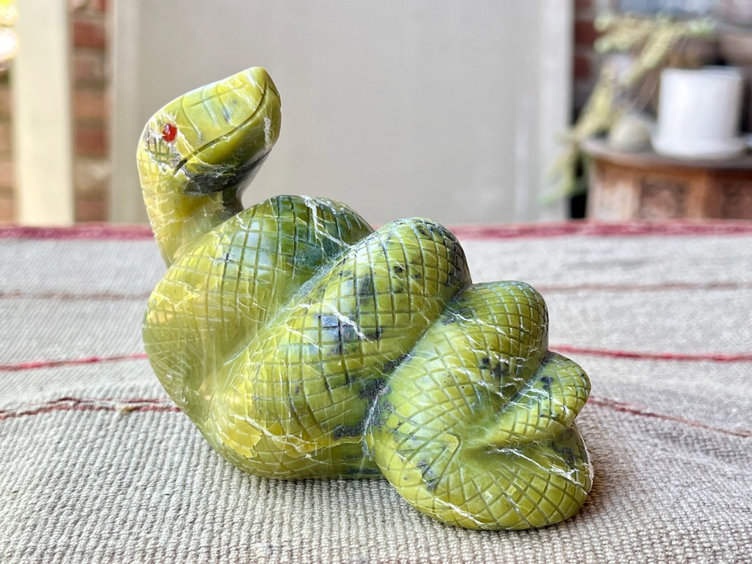 Serpentine Snake Totem 7 by Peruvian Artist Ozwaldo Perez, Hand Carved ...