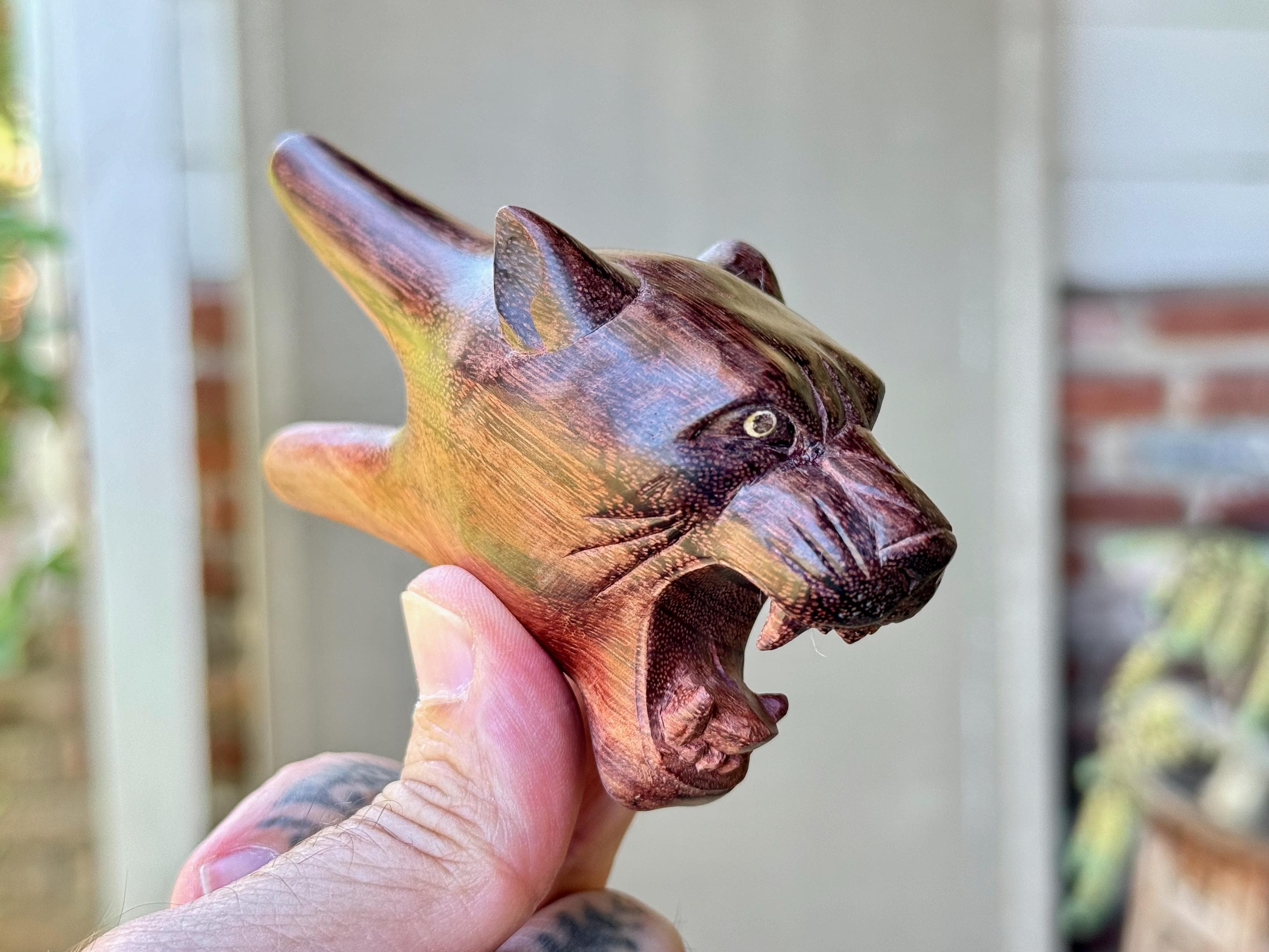 Jaguar Kuripe, Solid Wood Puma Kuripe Hand Carved from a Single Block ...