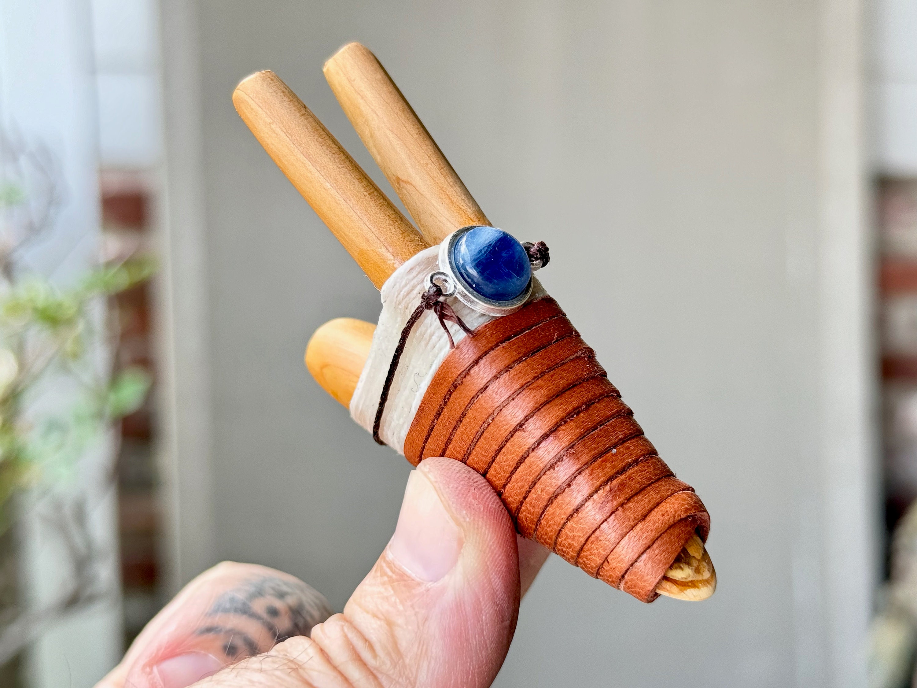 Double Kuripe Pipe, Handcrafted Natural Wood Double Barrel Kuripe with ...