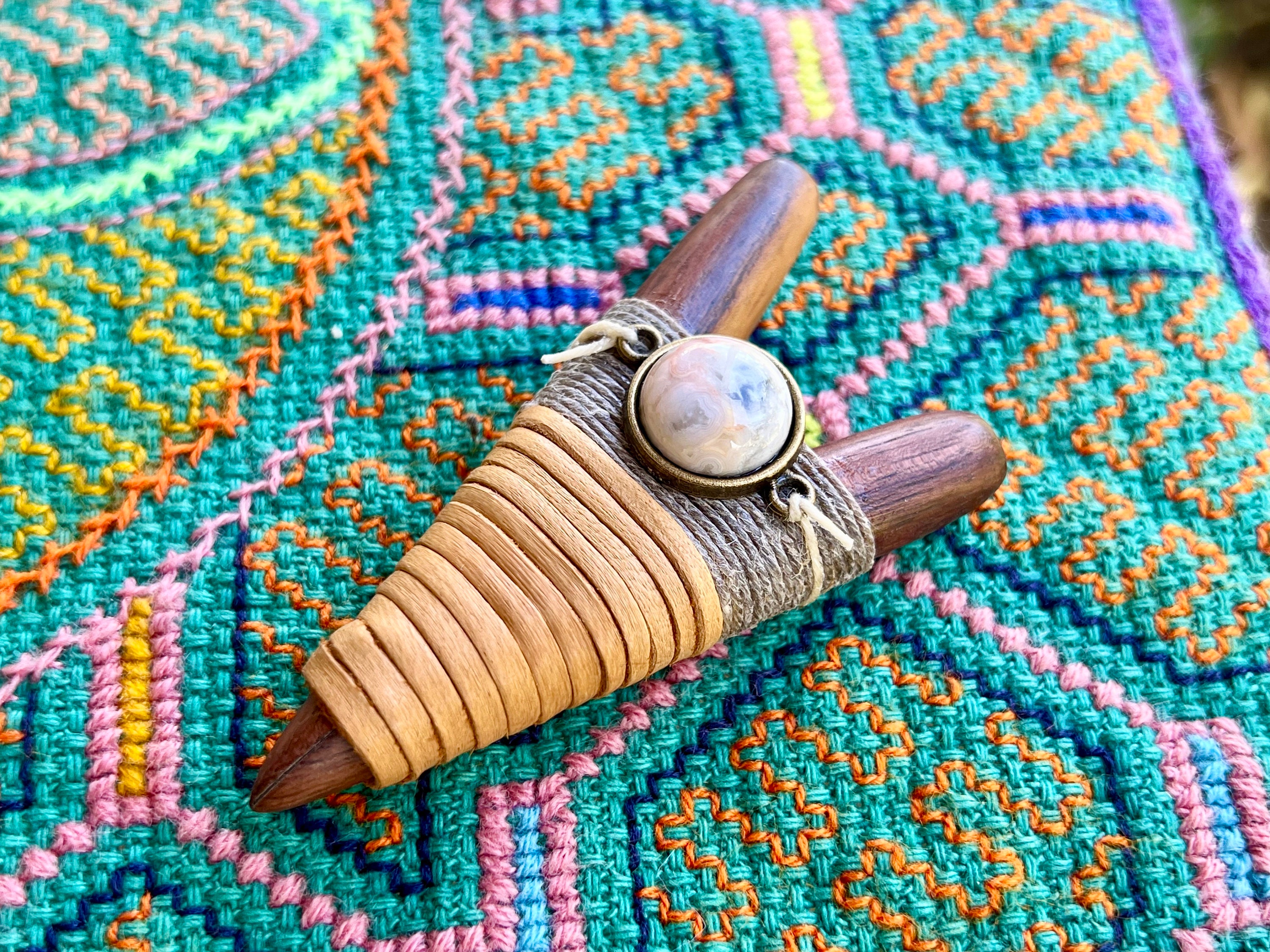 Ocean Jasper Kuripe, Traditional Handcrafted Wood Kuripe, Shamanic Self ...