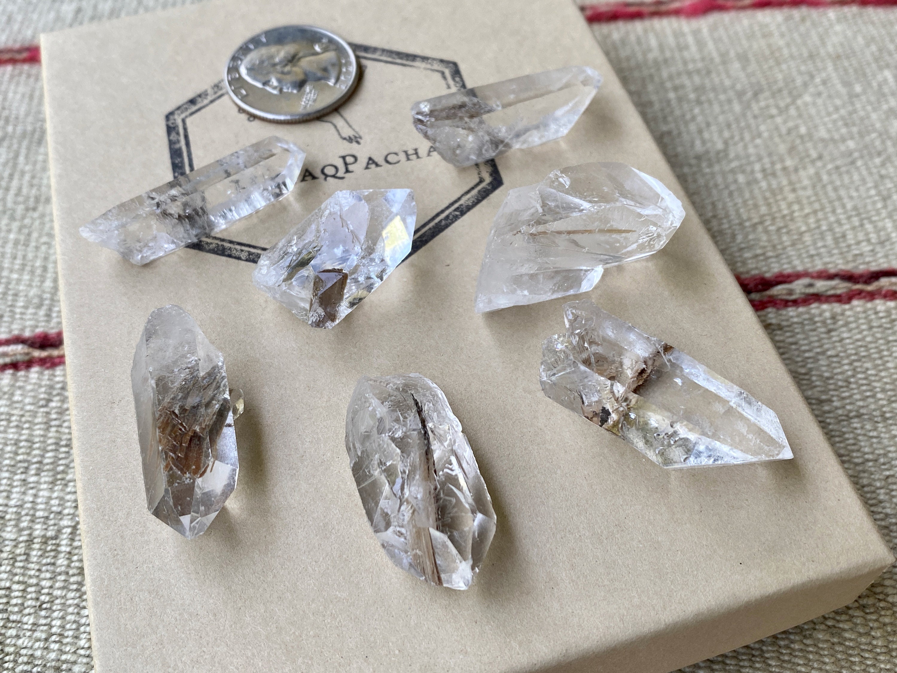 Brookite Quartz Lot, 7 Pieces, Water Clear Brookite Included Quartz ...