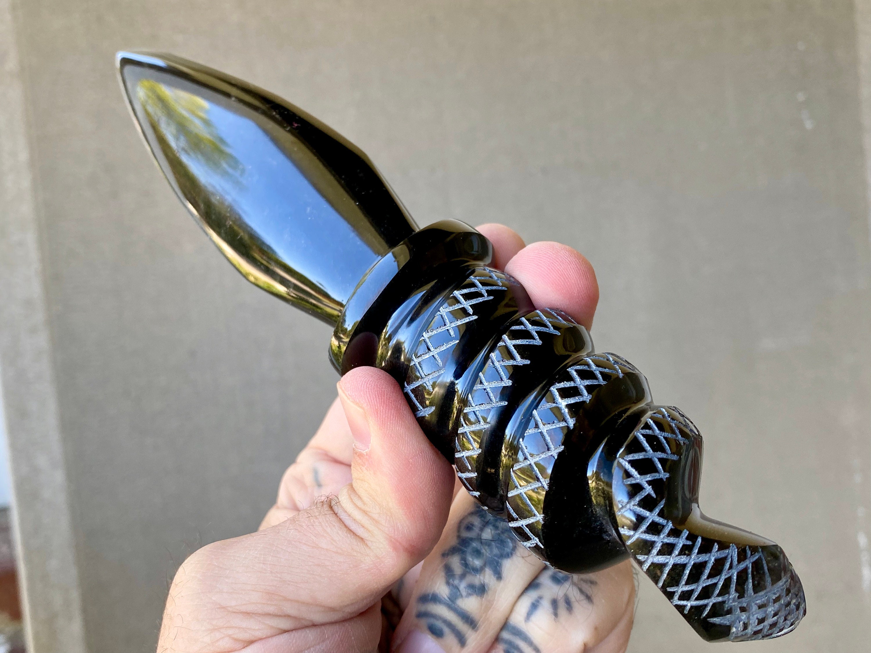 Ceremonial Serpent Dagger, Obsidian Knife for Energetic Cord Cutting ...
