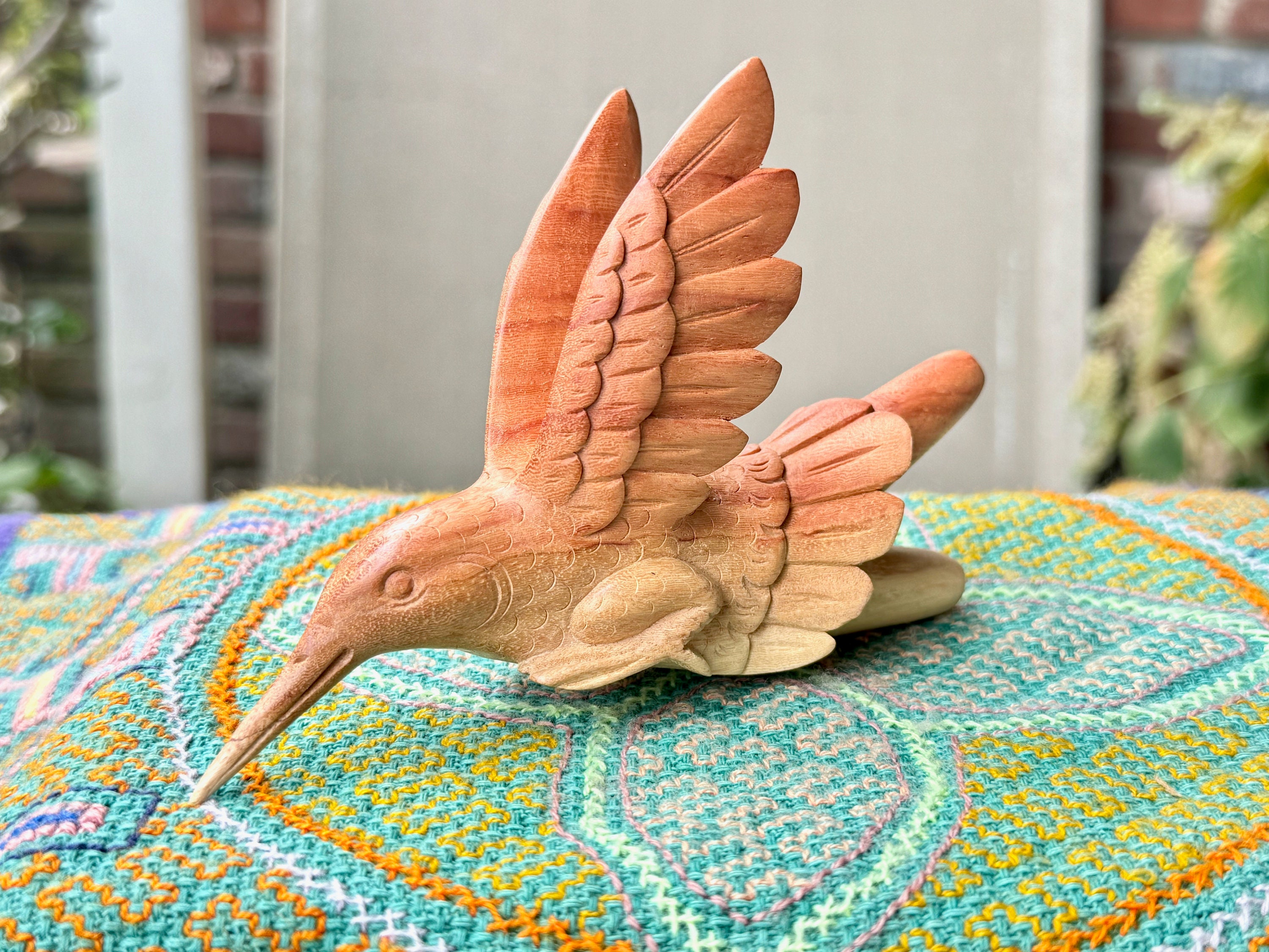 Hummingbird Kuripe with Exquisite Detail, Solid Wood Kuripe, Hand ...