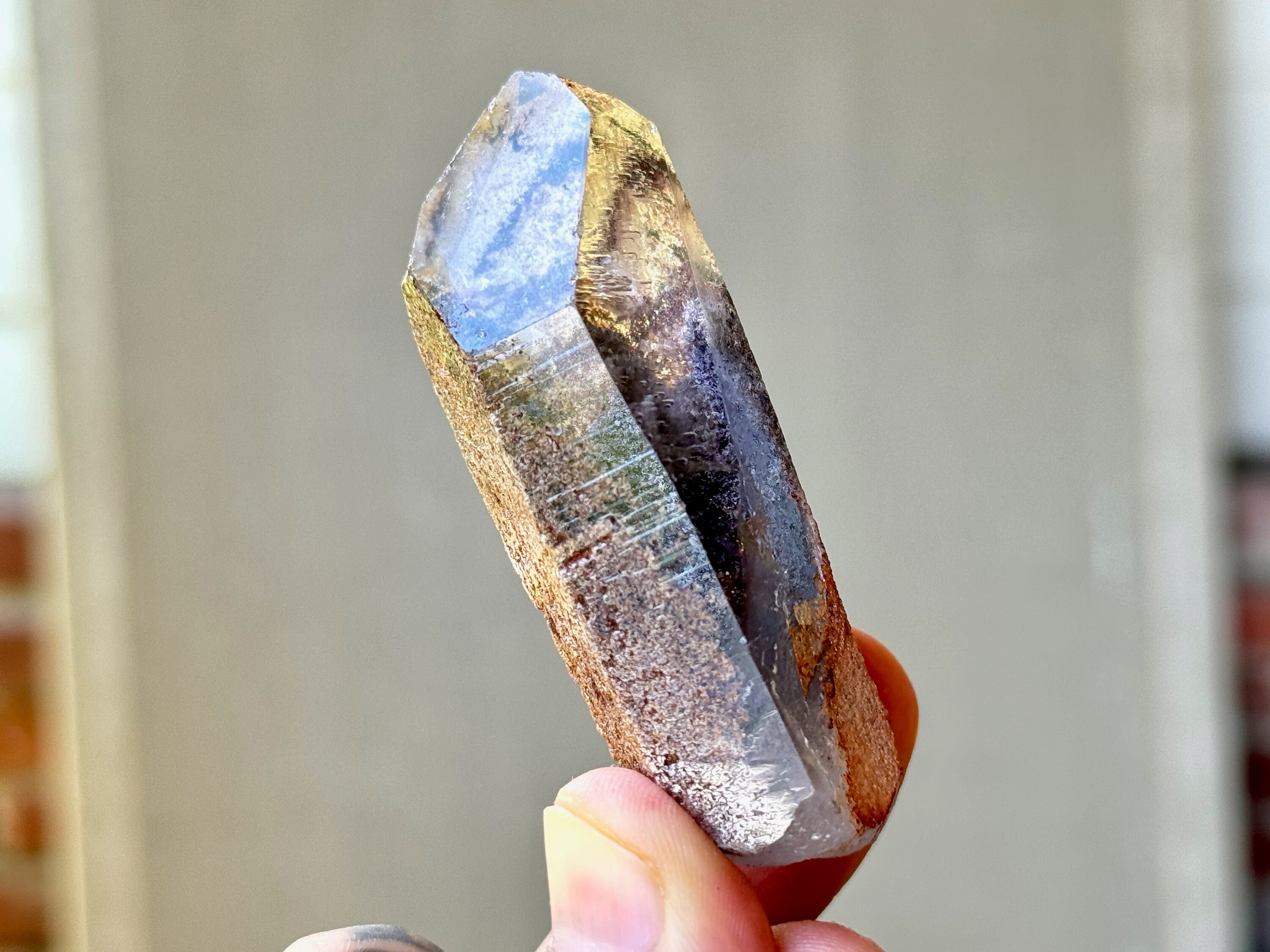Purple Lodolite Quartz Dow Crystal with Water Clear Clarity and ...