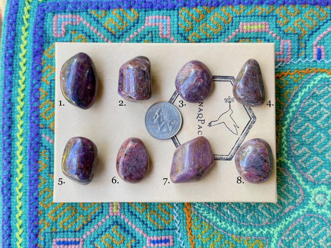 Ruby Crystals From India, Choose ONE of Eight Tumble Polished Purple ...