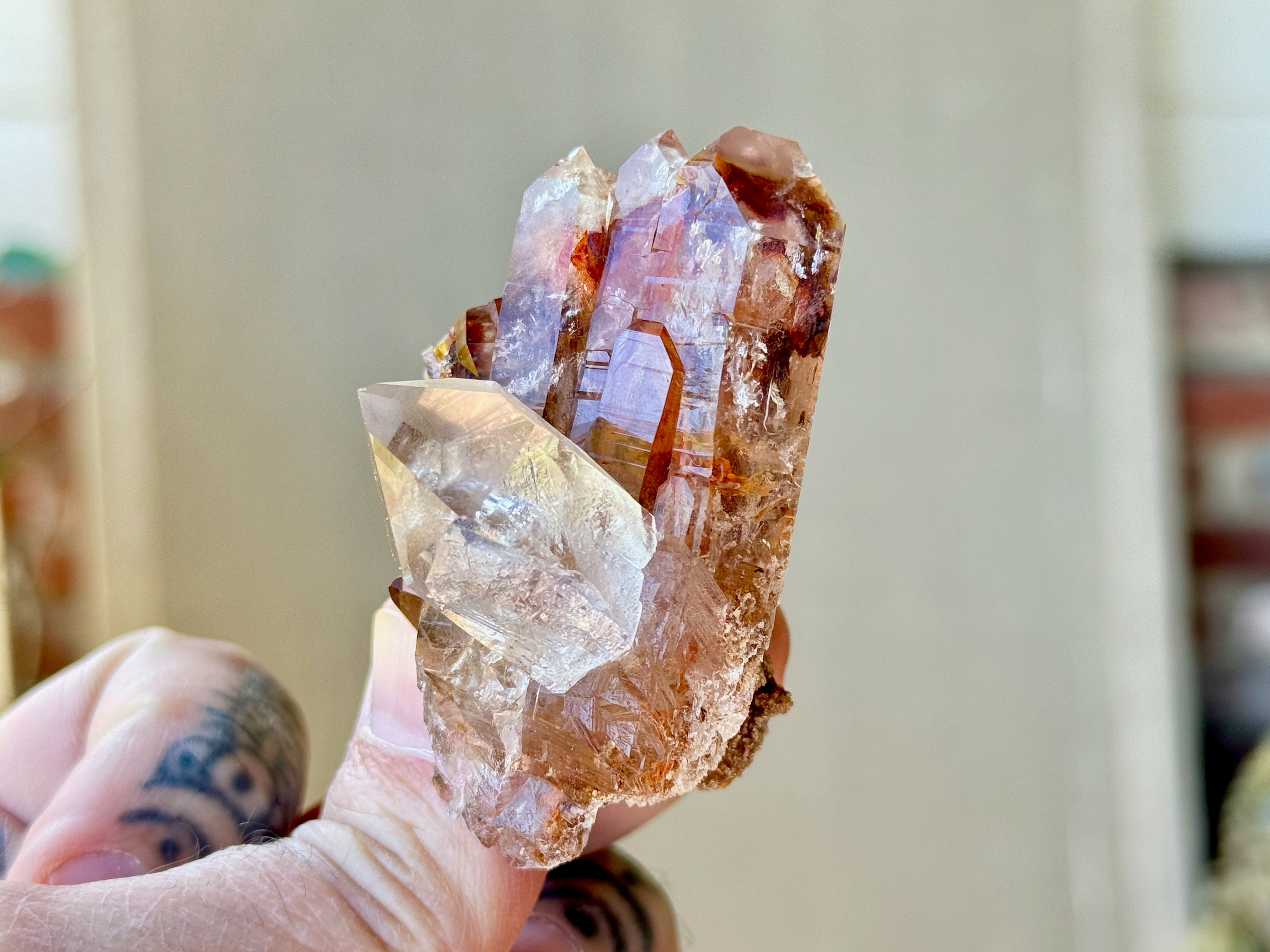 Red Hematite Quartz Cluster with Vibrant Red Inclusions, Hand Selected ...