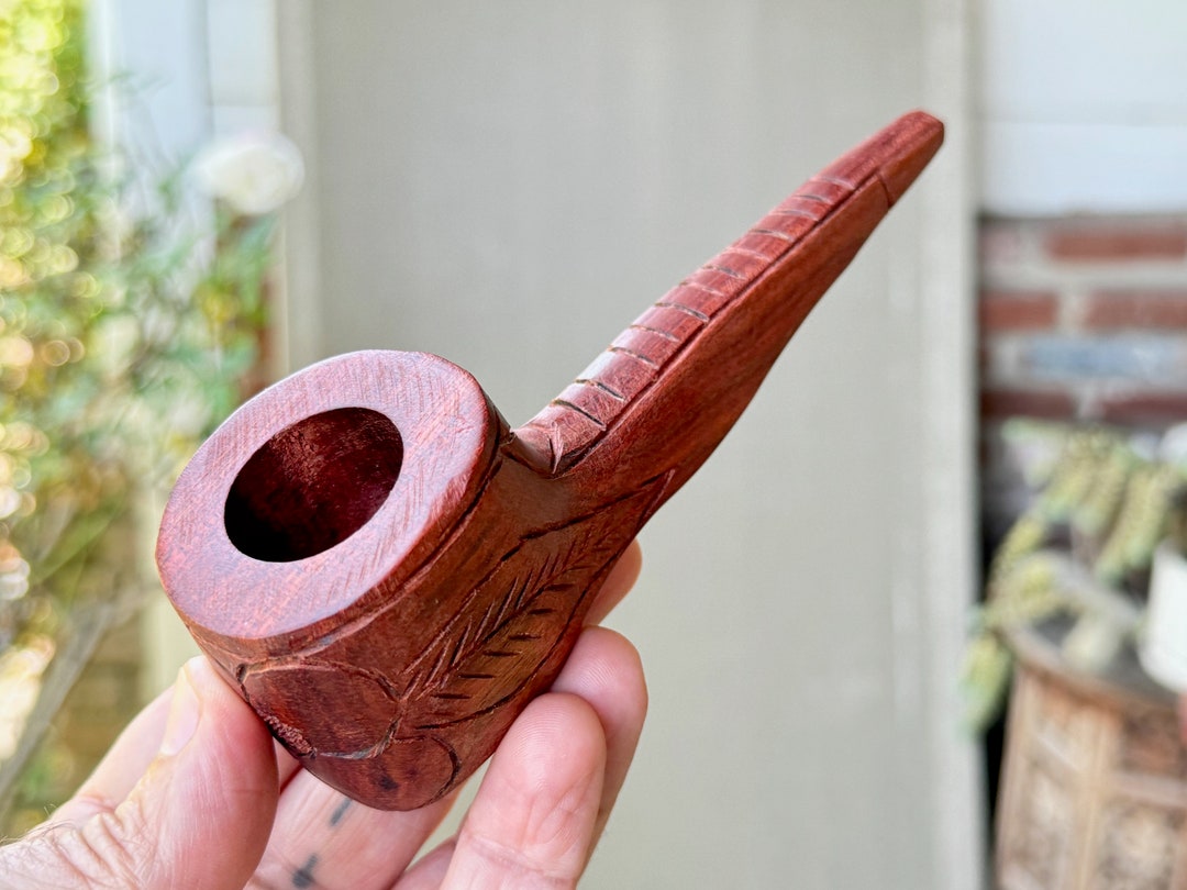 Traditional Mapacho Pipe by Betson Macawashi, Hand Carved Palo Sangre ...