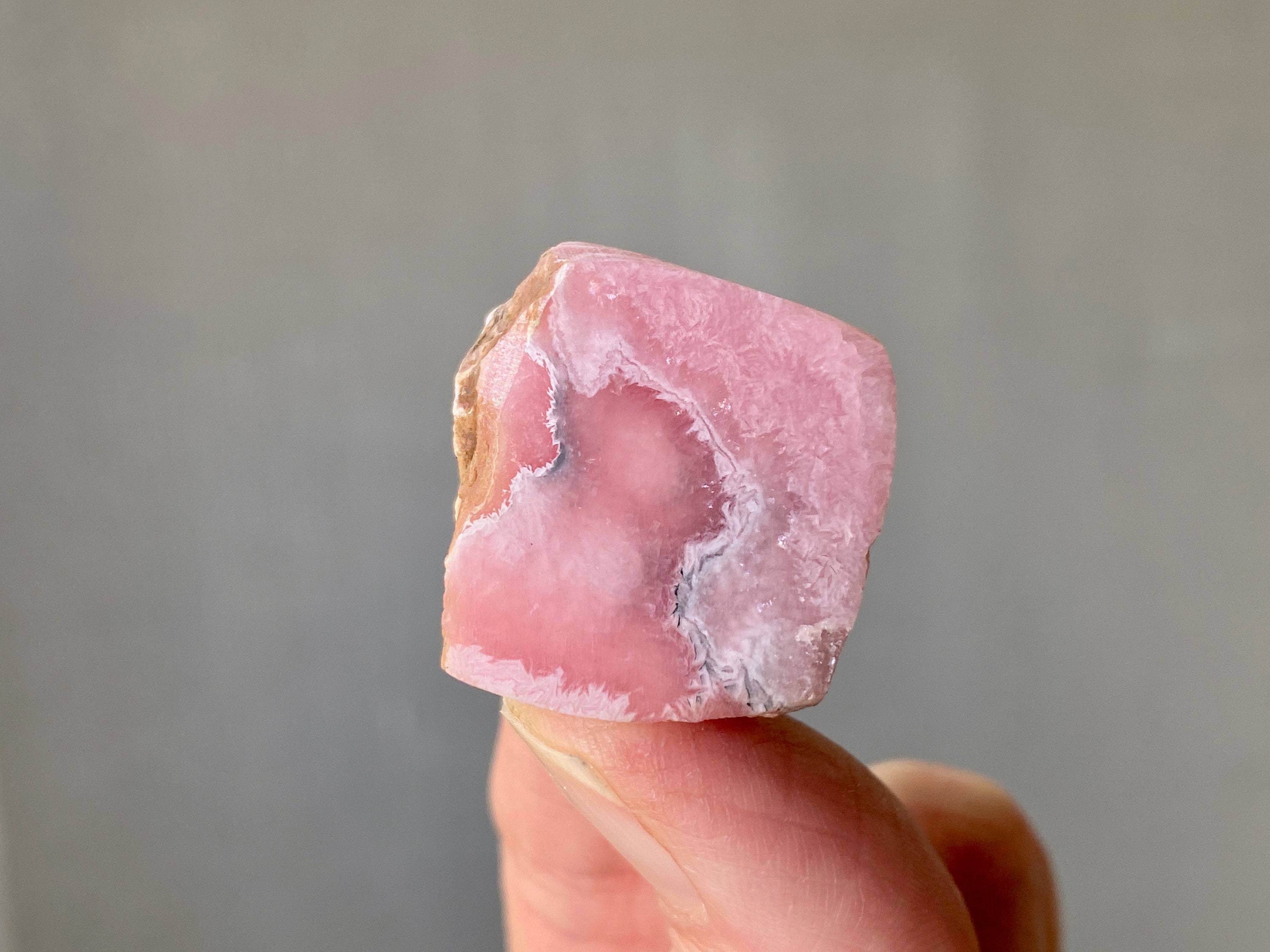 Rhodochrosite Crystal, Semi-Polished Natural Bubblegum Rhodochrosite ...