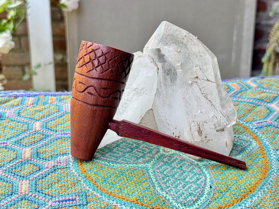 Shipibo Pipe, Hand Carved Palo Sangre Wood, Tobacco Pipe for Shamanic ...
