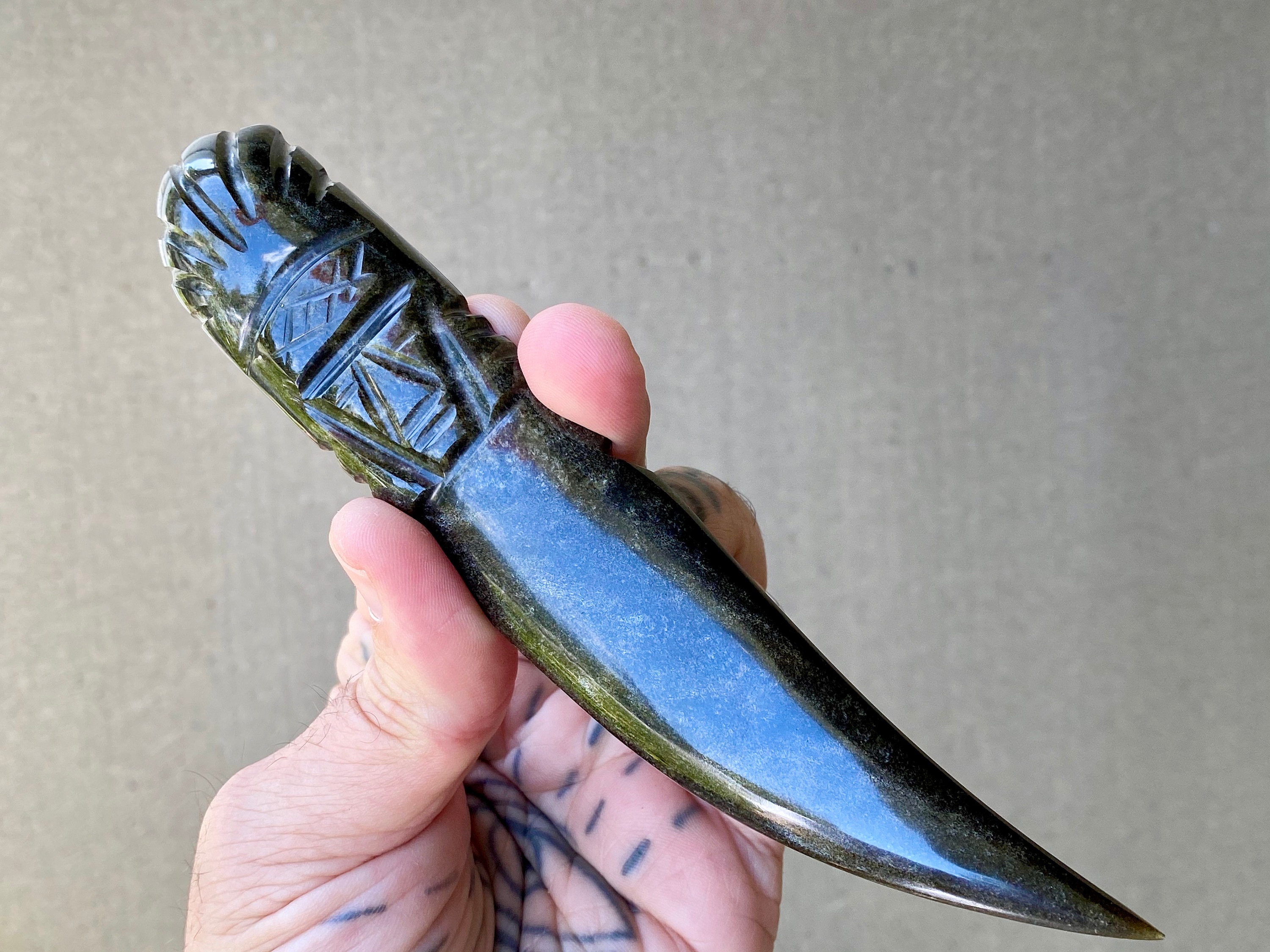 Ceremonial Dagger, Silver Sheen Obsidian Dagger, Mayan Athame ...