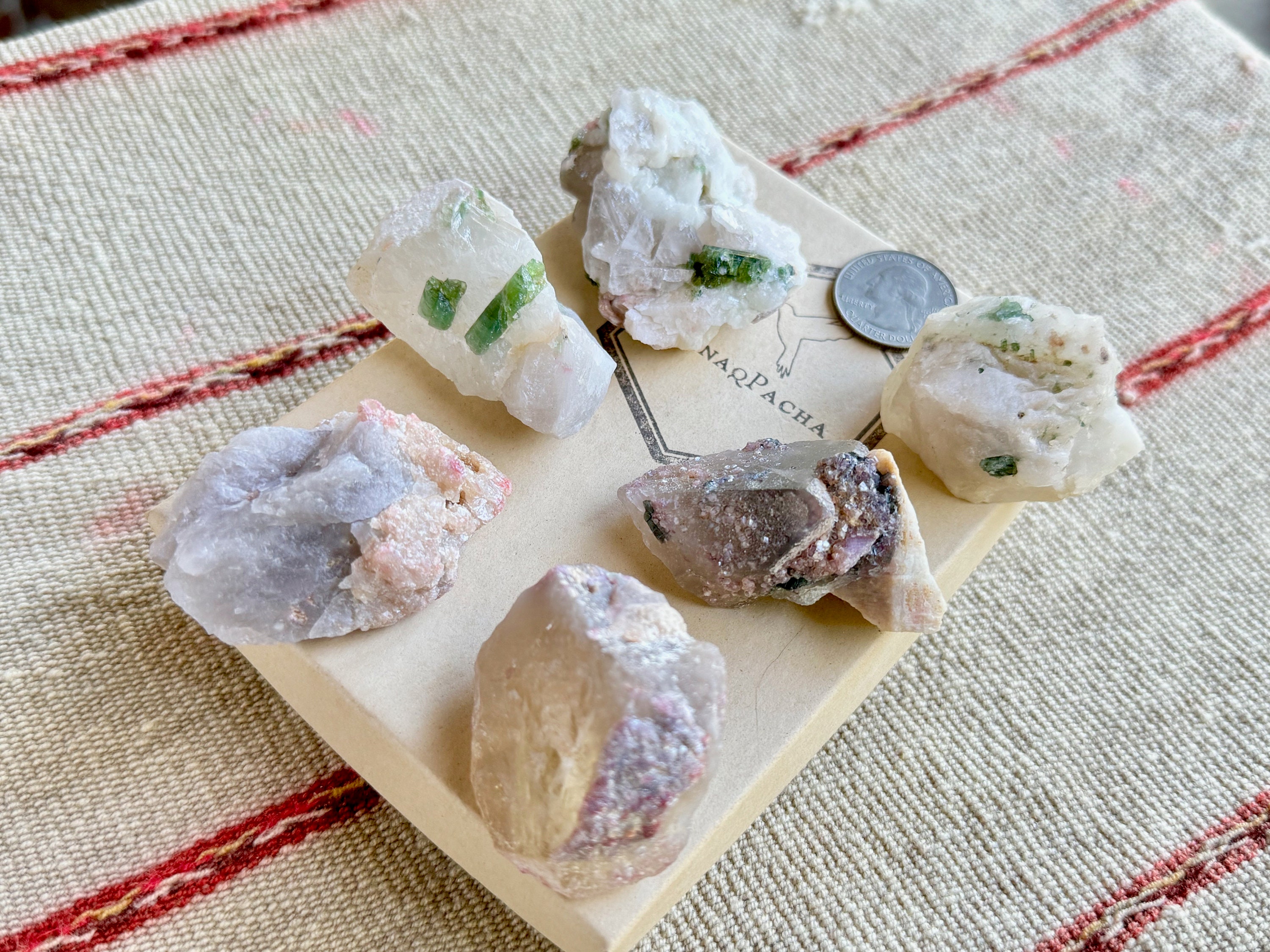 Unicorn Stone Quartz Lot with Lepidolite, Citrine, Green Tourmaline and ...