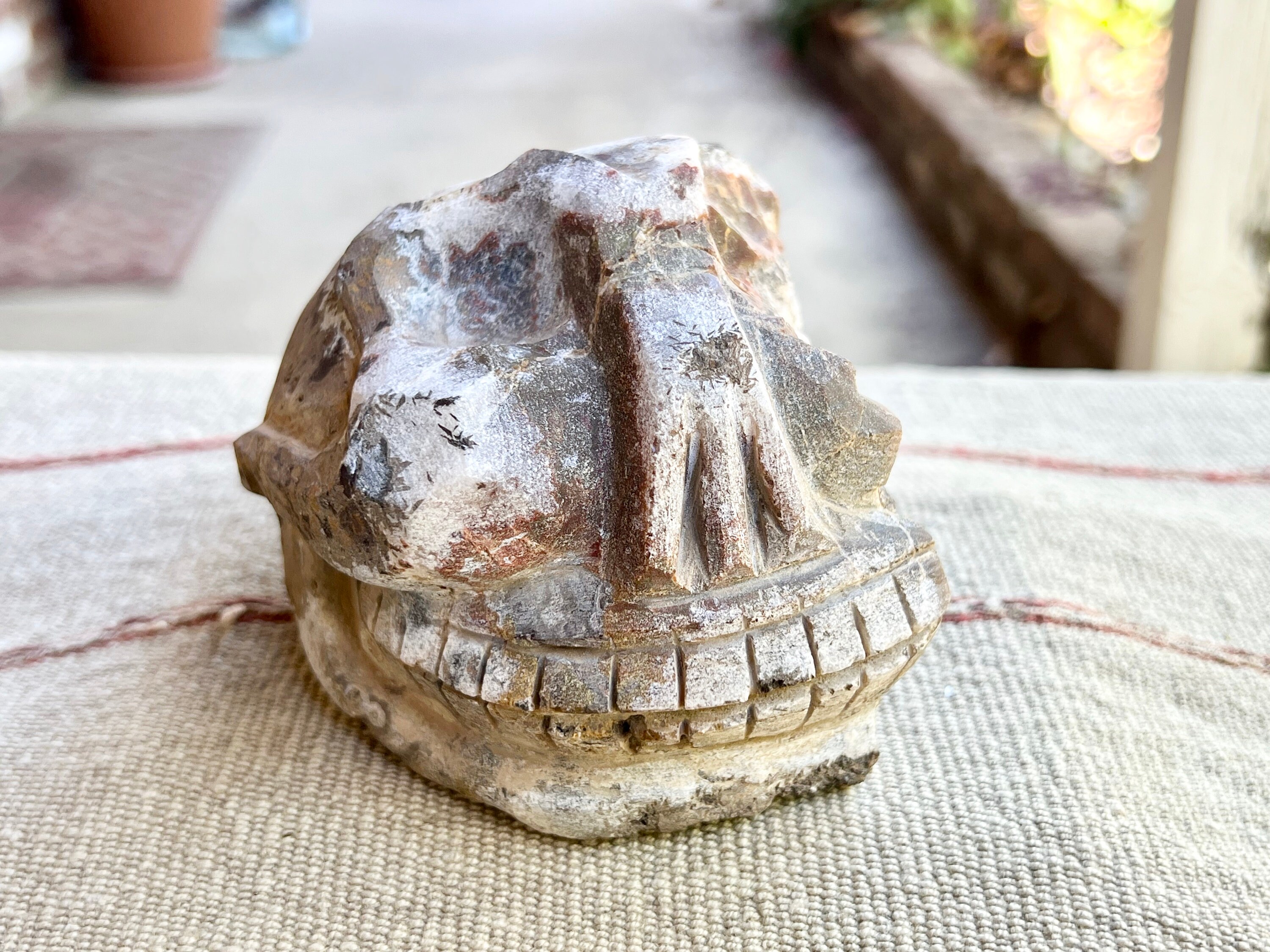 Carved Stone Skull, Stone, Amethyst and Quartz Crystal Skull Geode from ...