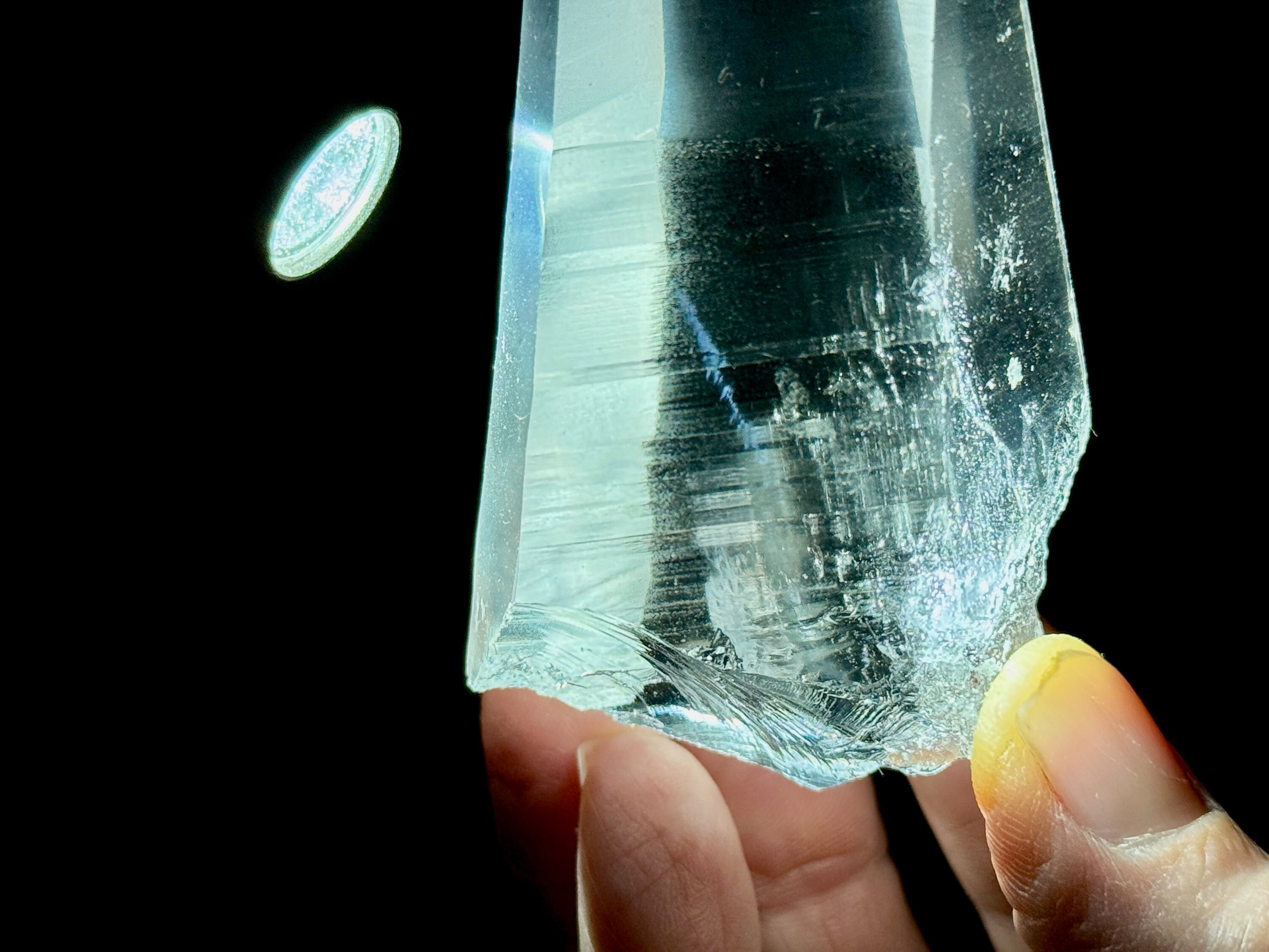 Blue Needle Lemurian Quartz, 142g, New Find, Water Clear Lemurian with ...