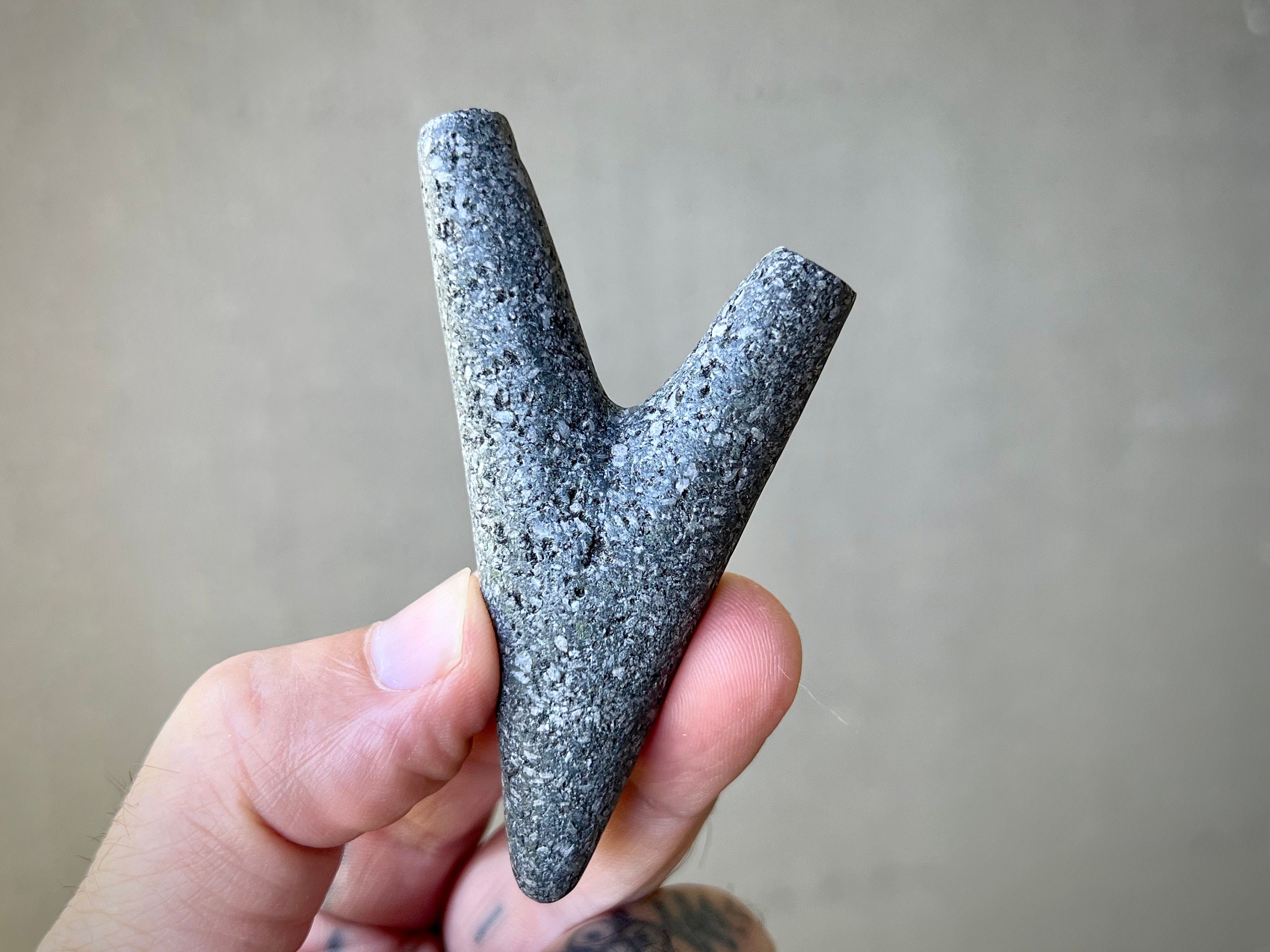 Lava Stone Kuripe, Hand Carved from a Single Block of Black Lava Stone ...