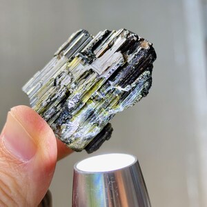 Black Tourmaline With Iridescent Green Tourmaline Inclusion, 62g ...