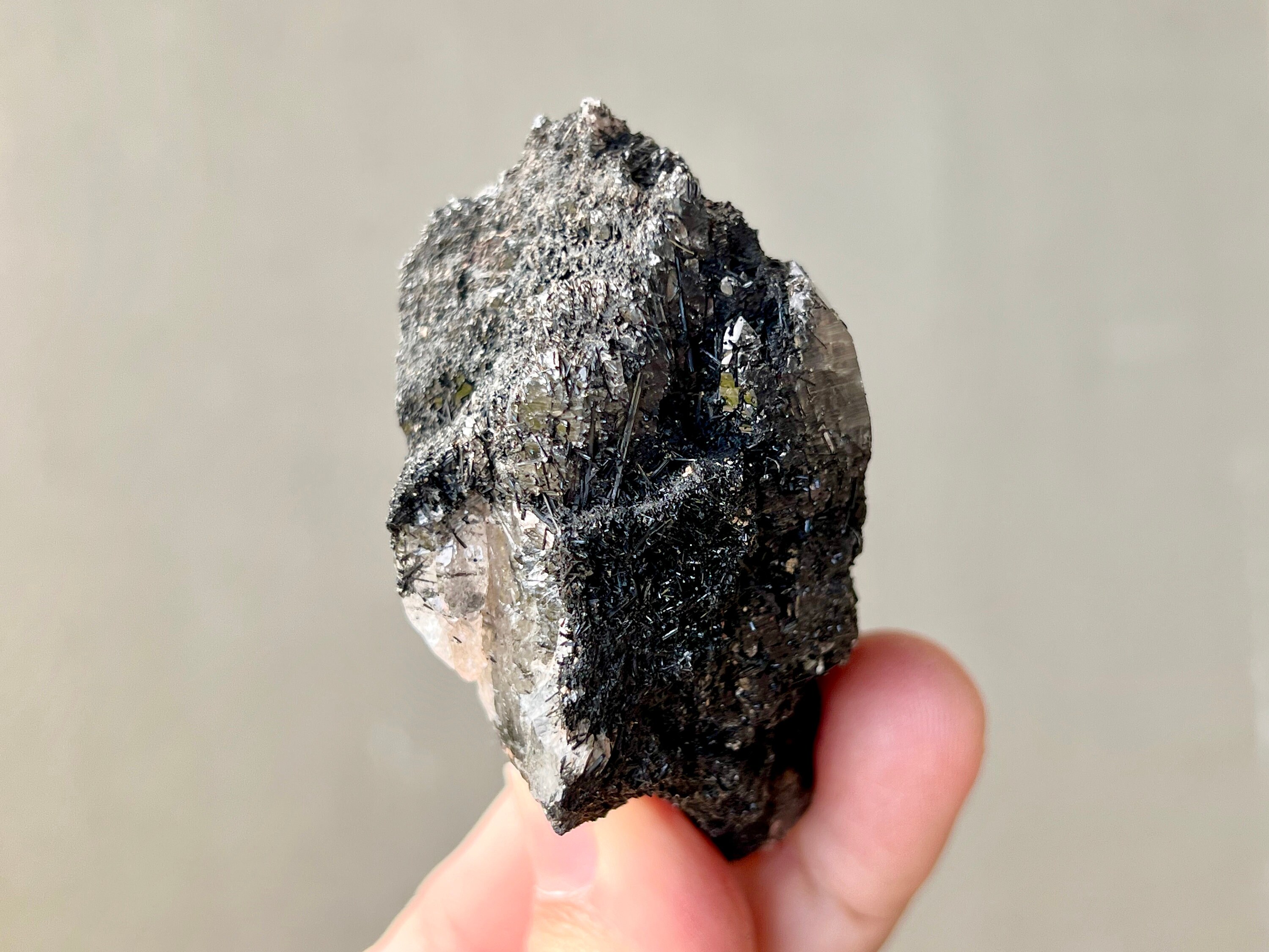 Black Samadhi Quartz with Black Tourmaline, Himalayan Quartz, High ...