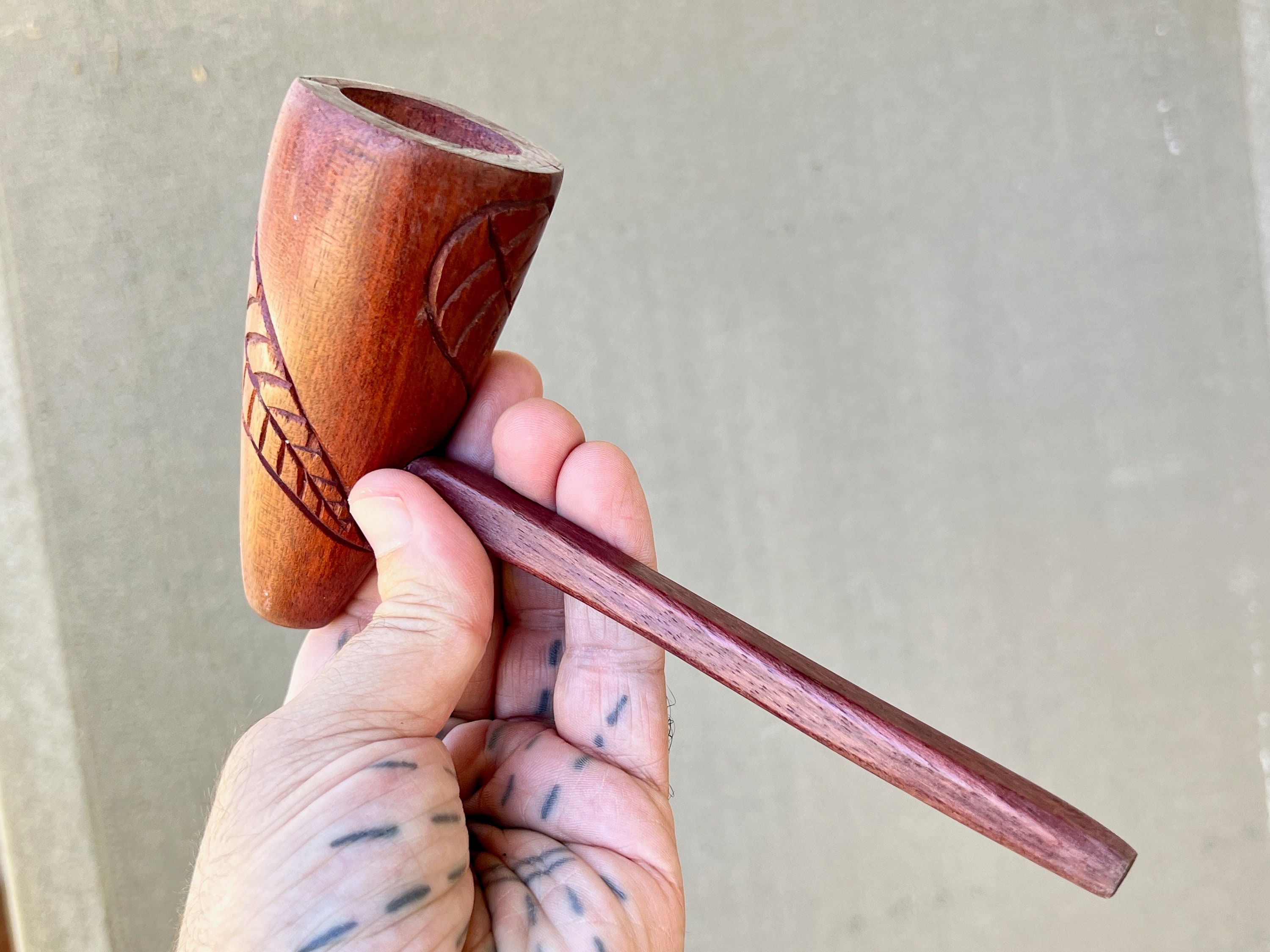 Mapacho Pipe by Peruvian Artist Luis Bocanegra, Solid Wood, Traditional ...