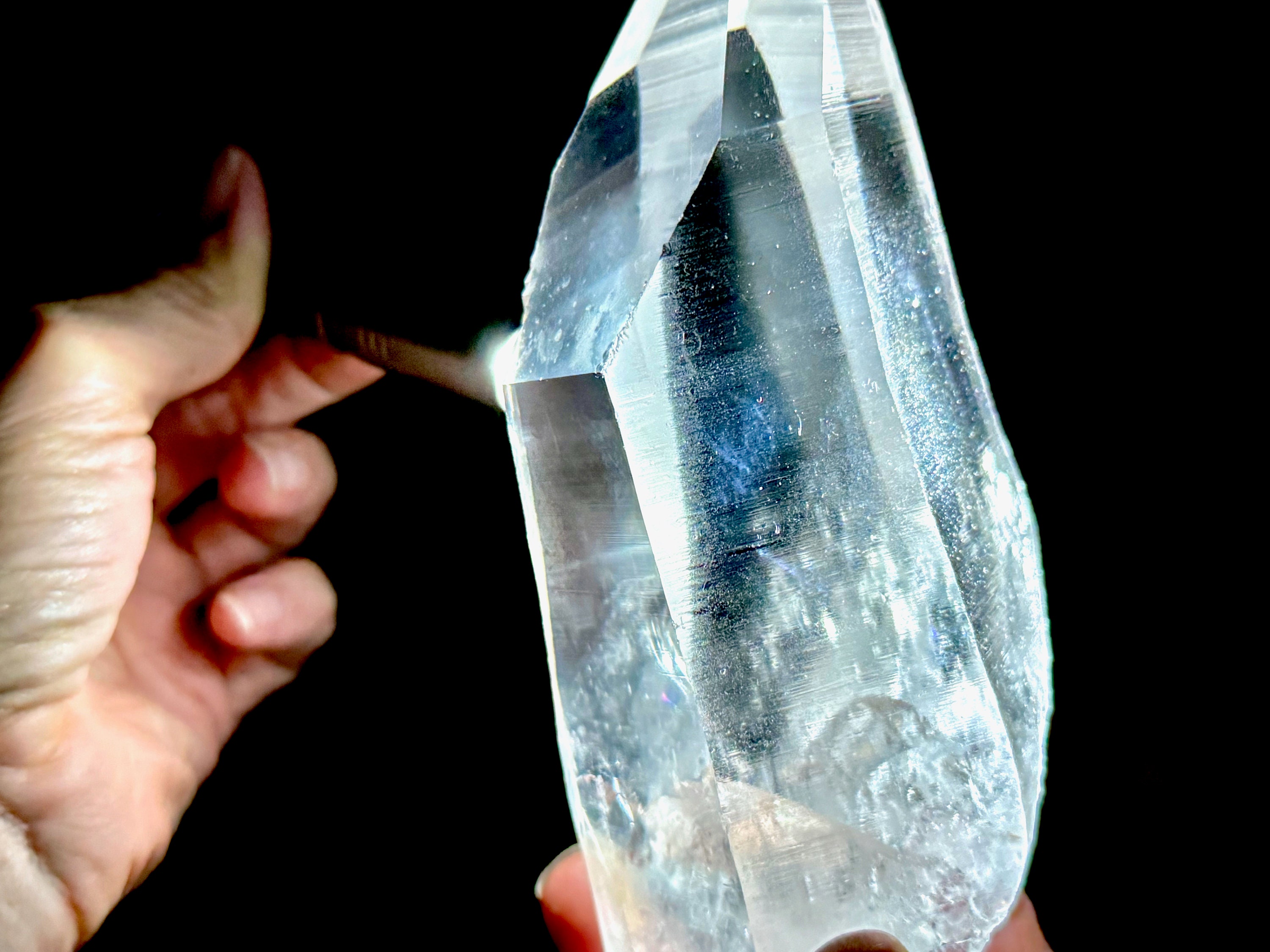 Blue Needle Lemurian Quartz with Double Termination, 654g, New Find ...