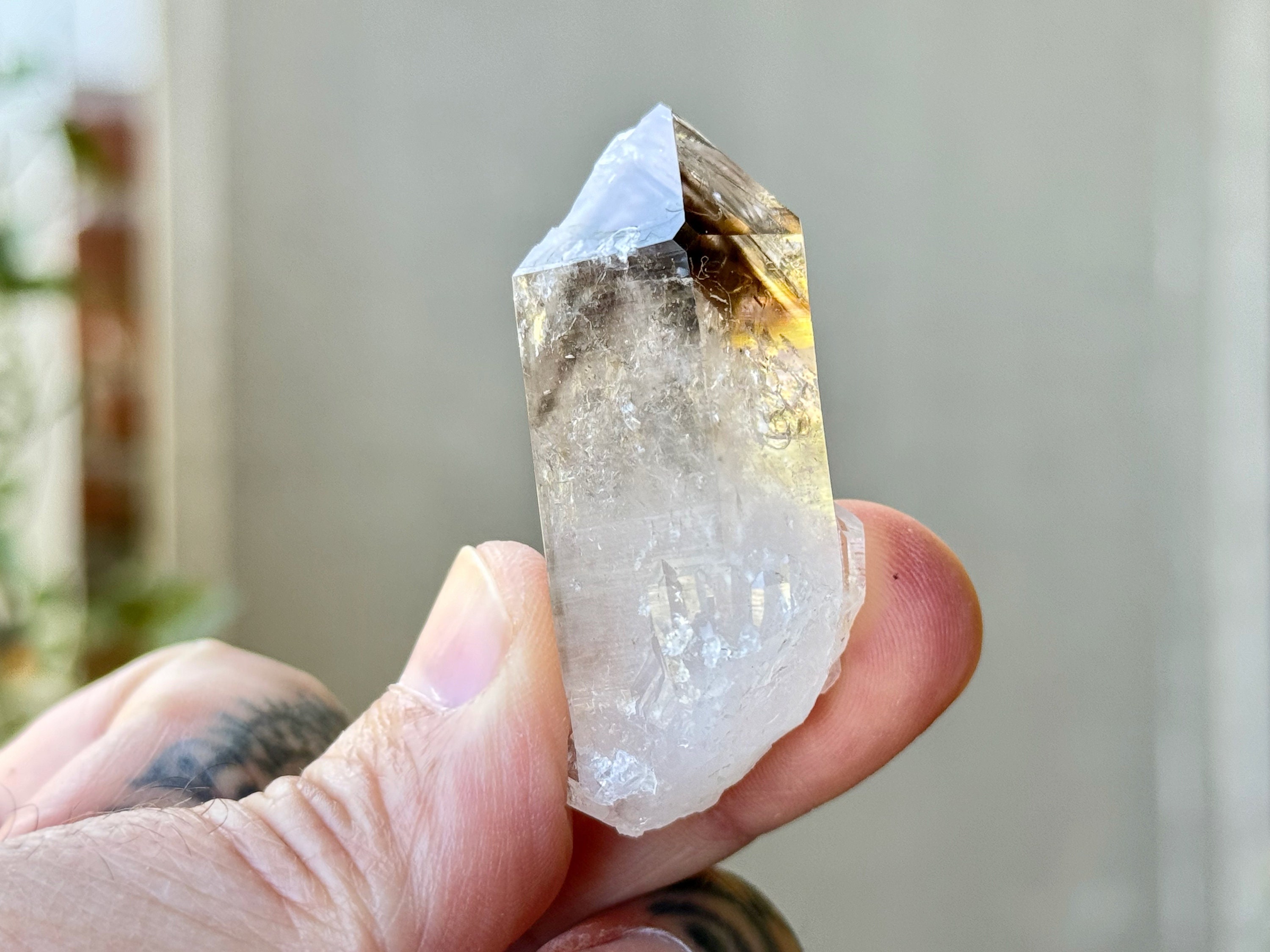 Smoky Enhydro Quartz with Multiple Active Enhydros from The Goboboseb ...
